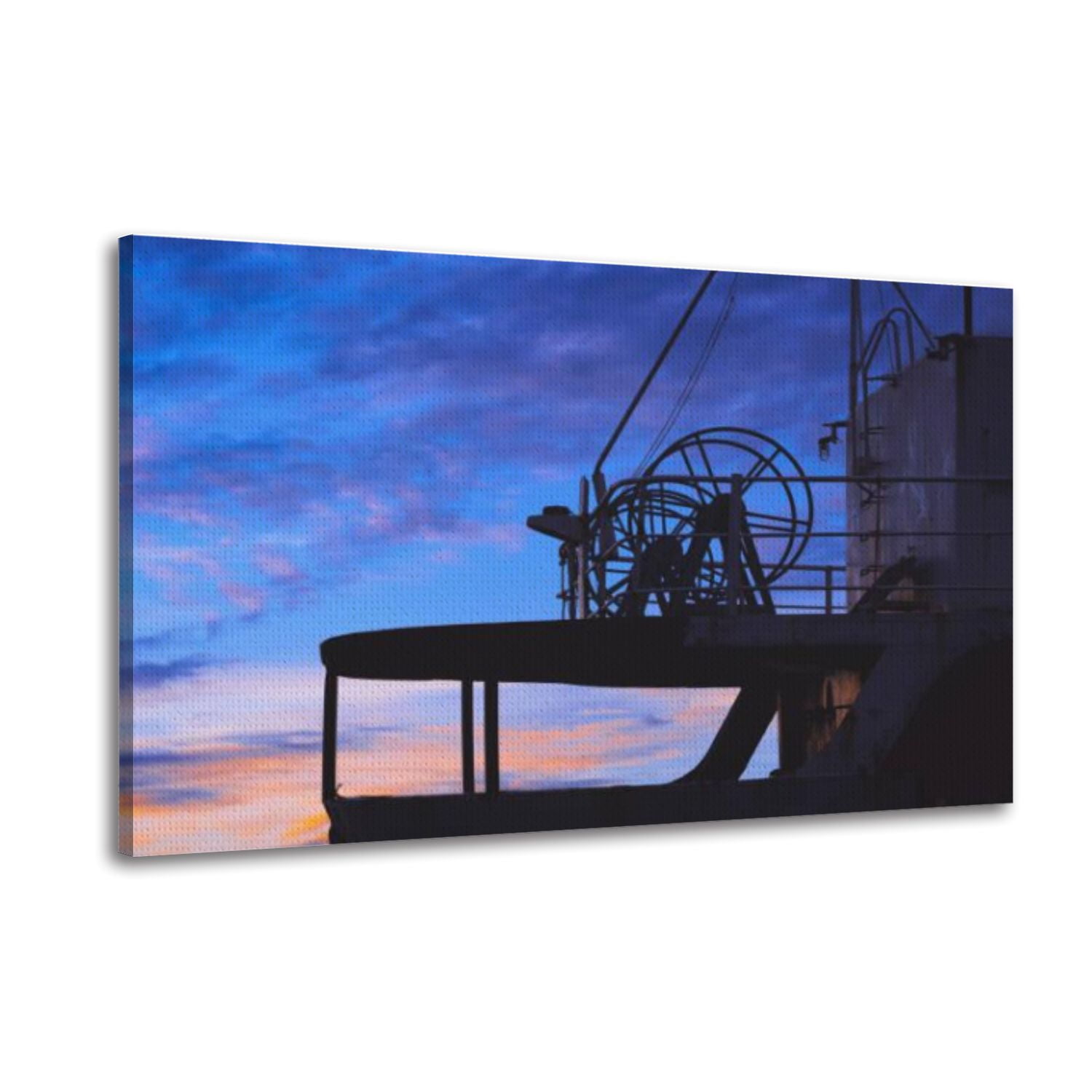 Canvas Wall Art Silhouette empty winches high section nautical vessels ...