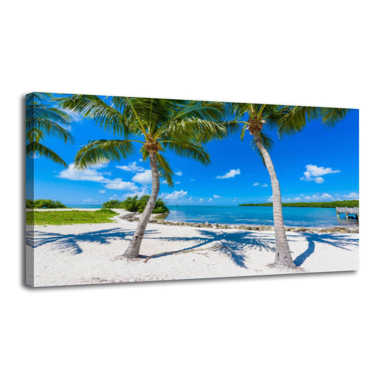 Canvas Wall Art Sombrero Beach palm trees Florida Keys Marathon Florida ...