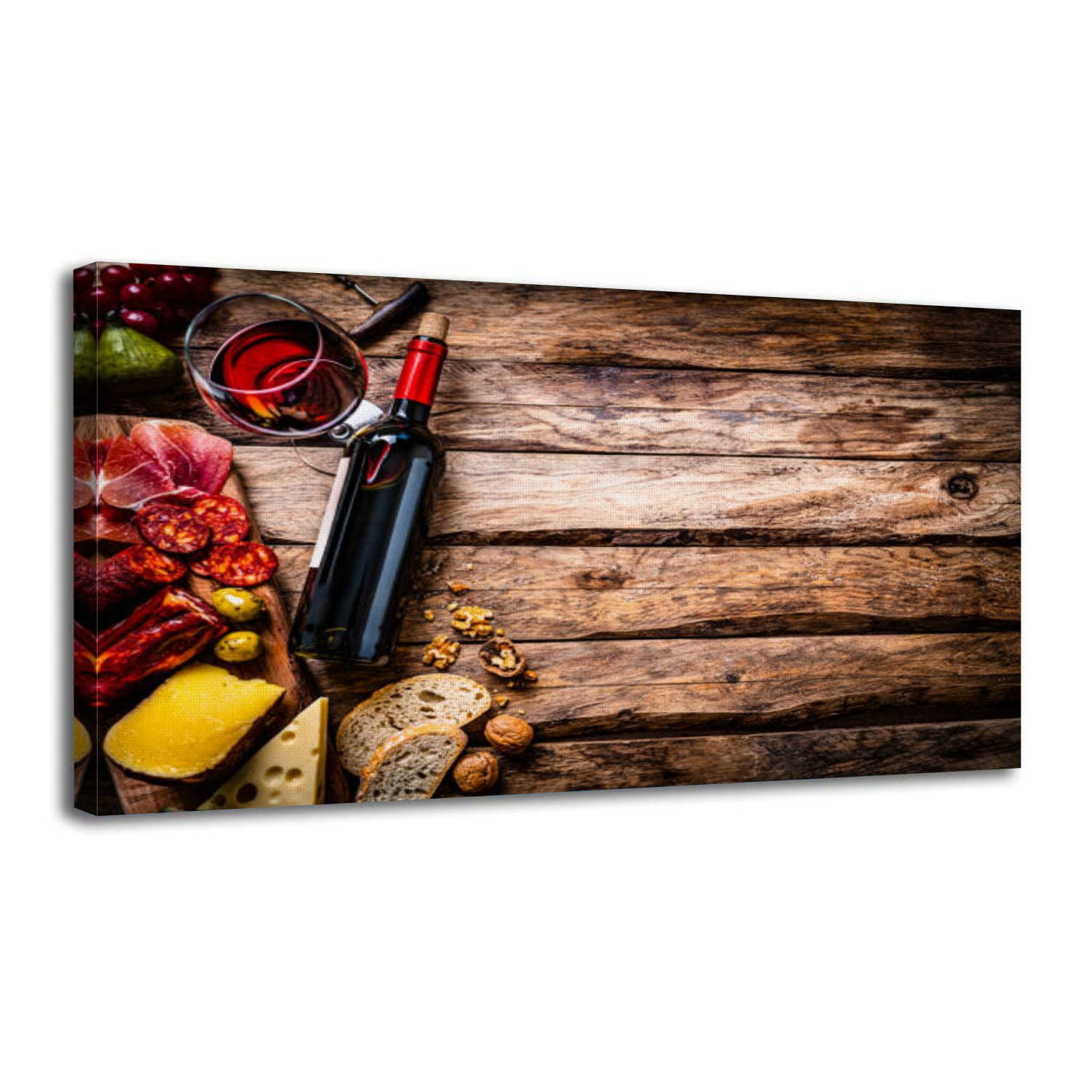 Canvas Wall Art Spanish tapas red wine spanish chorizo Iberico ham ...
