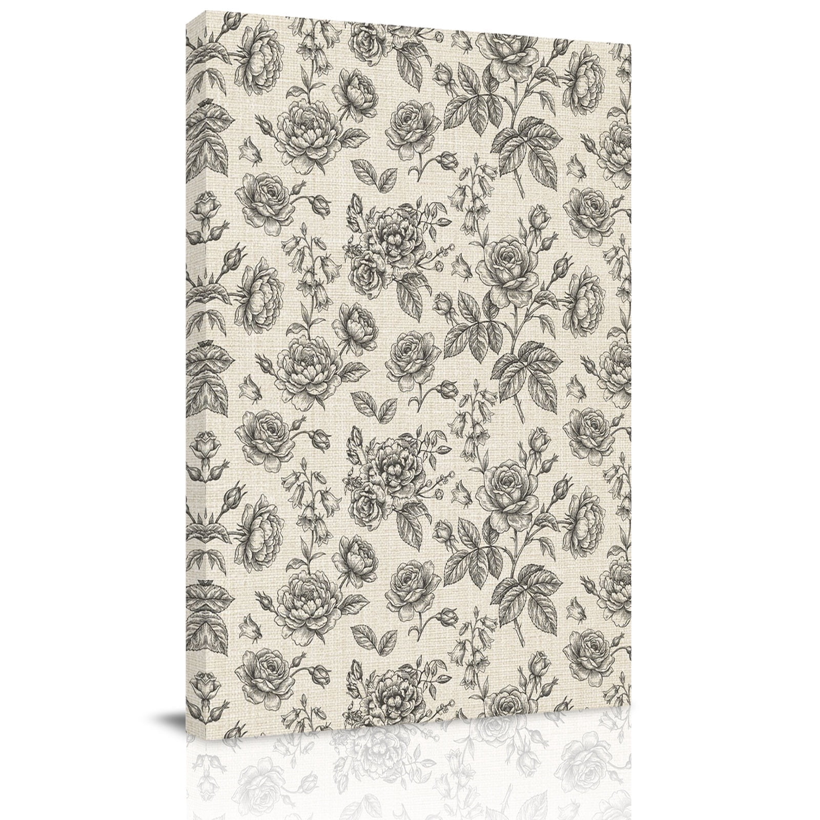 Canvas Wall Art Spring Grey Rose Canvas Art Print Country Vintage ...