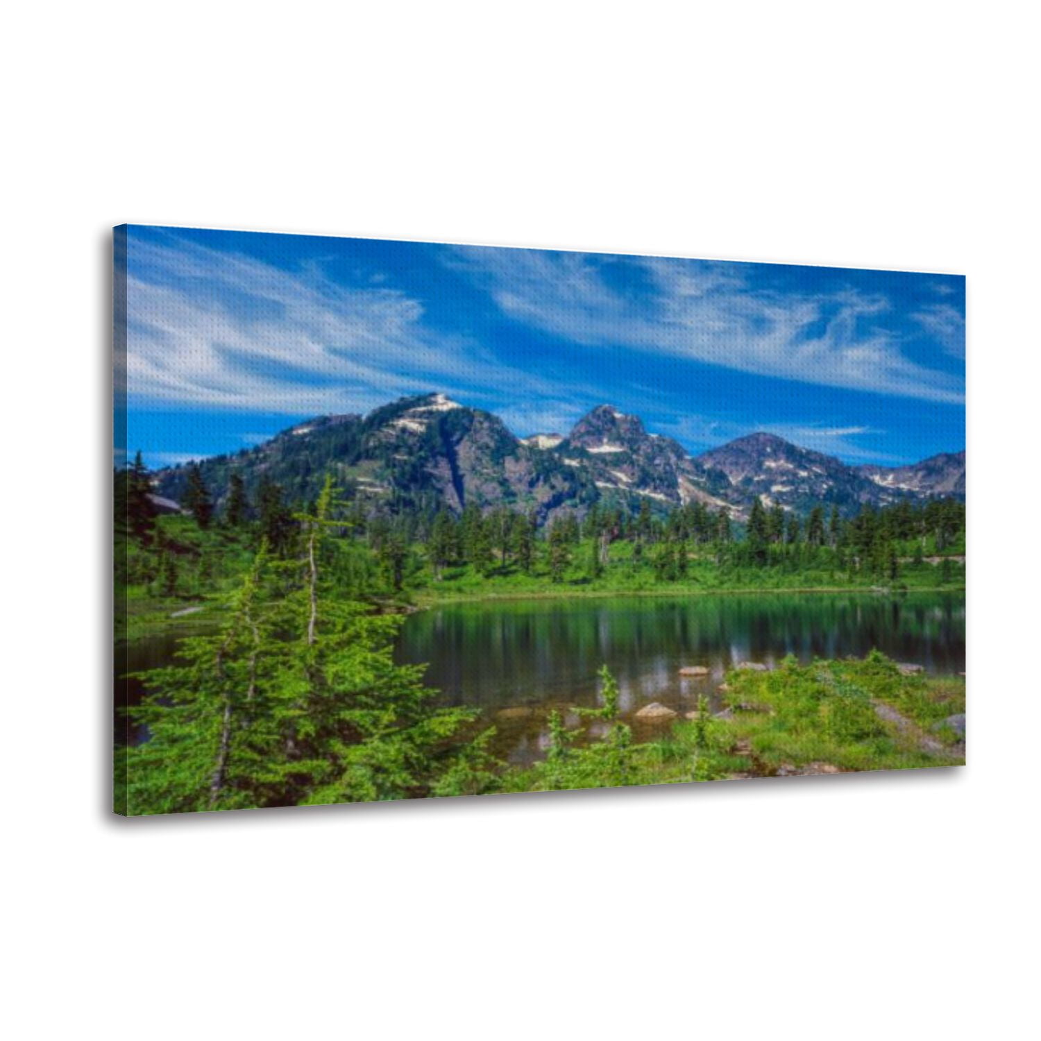 Canvas Wall Art Spring time snow Mt Baker Snoqualmie National Wall Decor for Living Room ...