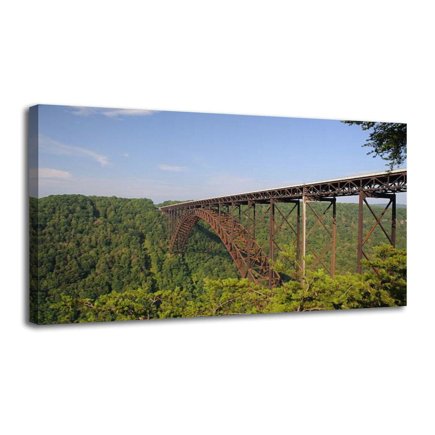 Canvas Wall Art Steel Arch Bridge Wall Decor for Living Room Bathroom ...