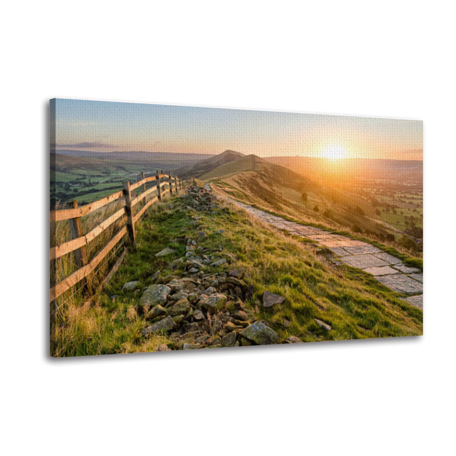 Canvas Wall Art Stone Footpath Along Mountain Ridge Peak District Wall ...