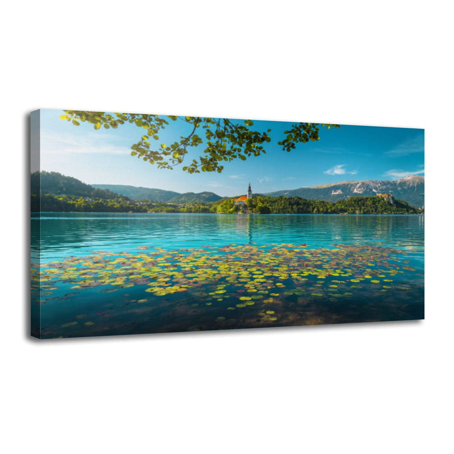 Canvas Wall Art Stunning view lotus flowers lake Bled Slovenia Wall ...