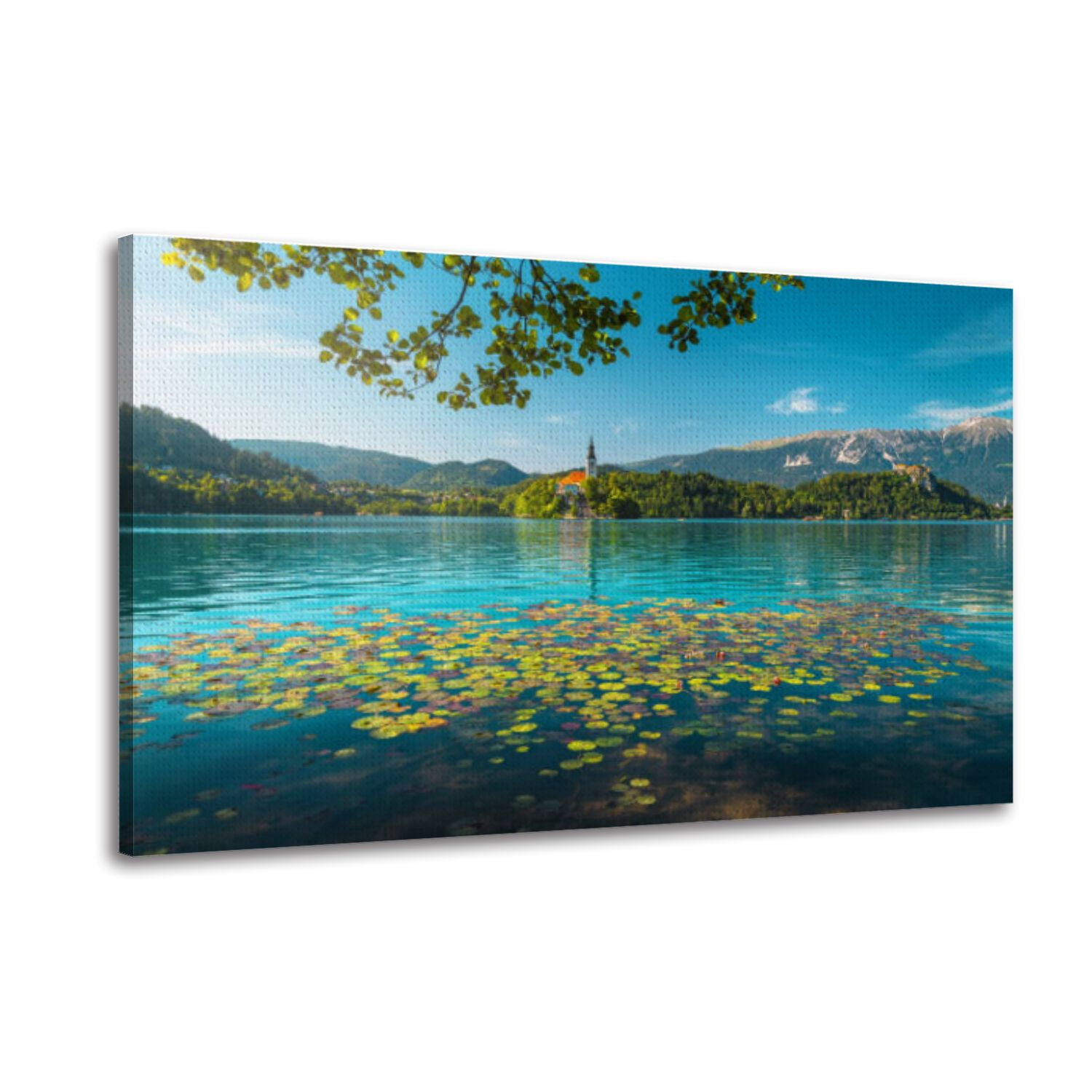 Canvas Wall Art Stunning view lotus flowers lake Bled Slovenia Wall ...