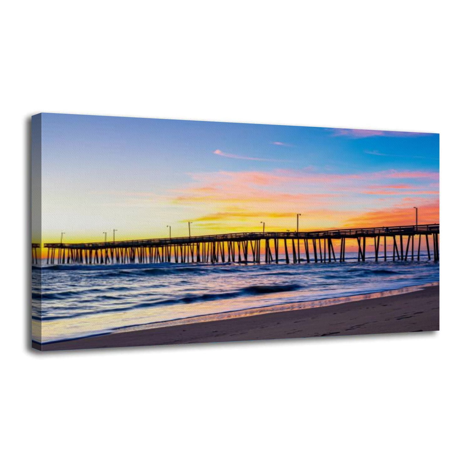 Canvas Wall Art Sunrise Virginia Beach fishing pier Wall Decor for ...