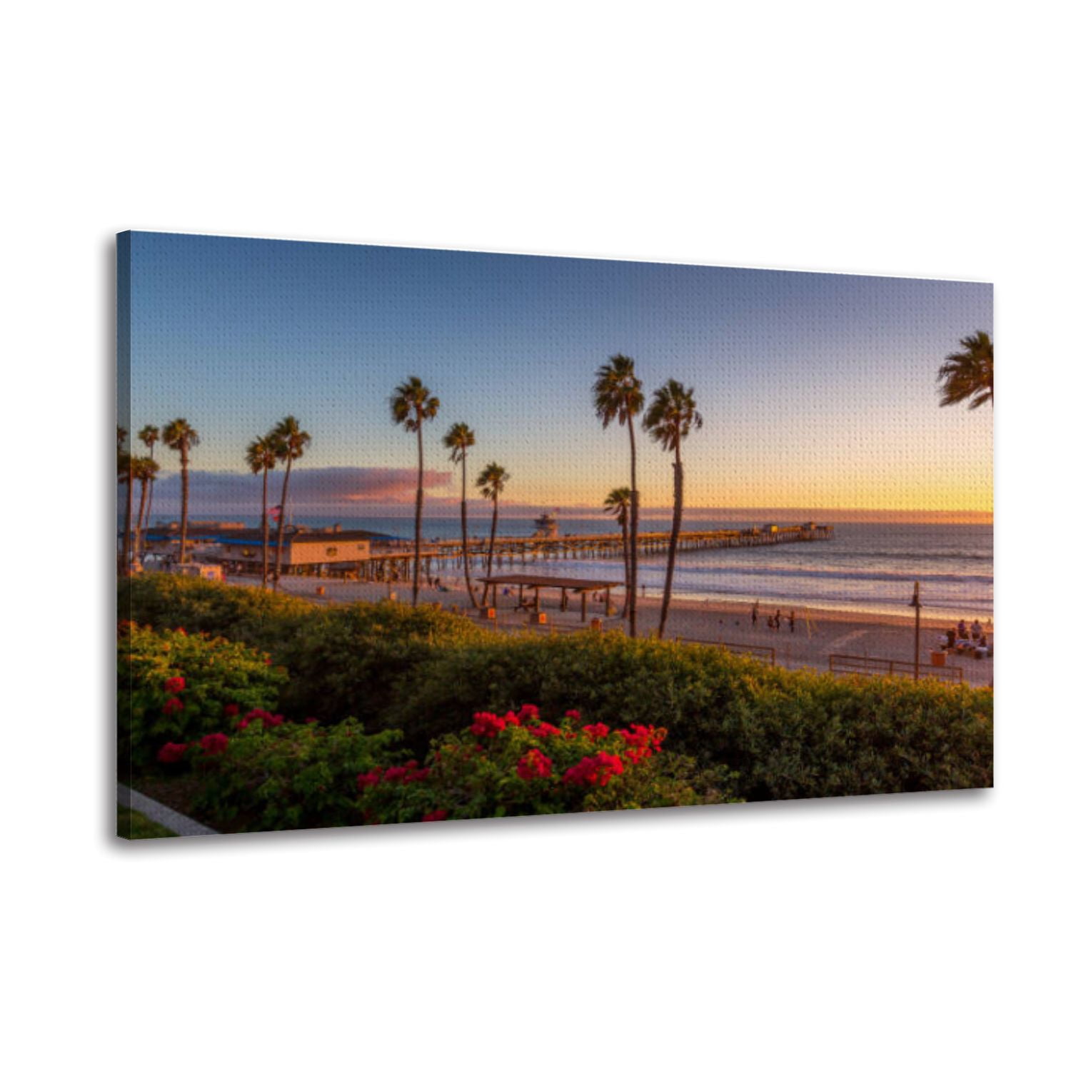 Canvas Wall Art Sunset Pier Wall Decor for Living Room Bathroom Bedroom ...