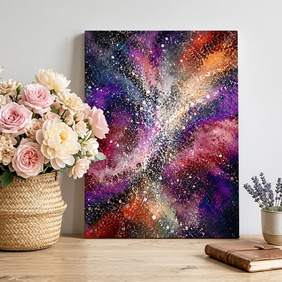 Canvas Wall Art Swirling Star Dust Canvas Art Print Abstract Purple ...