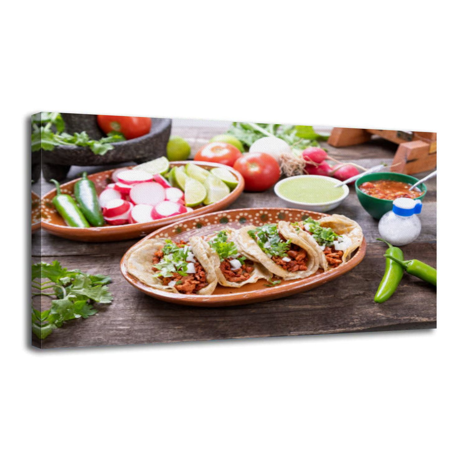 Canvas Wall Art Tacos meat to shepherd marinated Typical mexican food ...