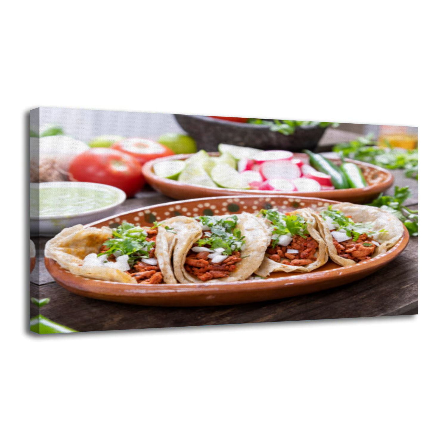 Canvas Wall Art Tacos meat to shepherd marinated Typical mexican food ...