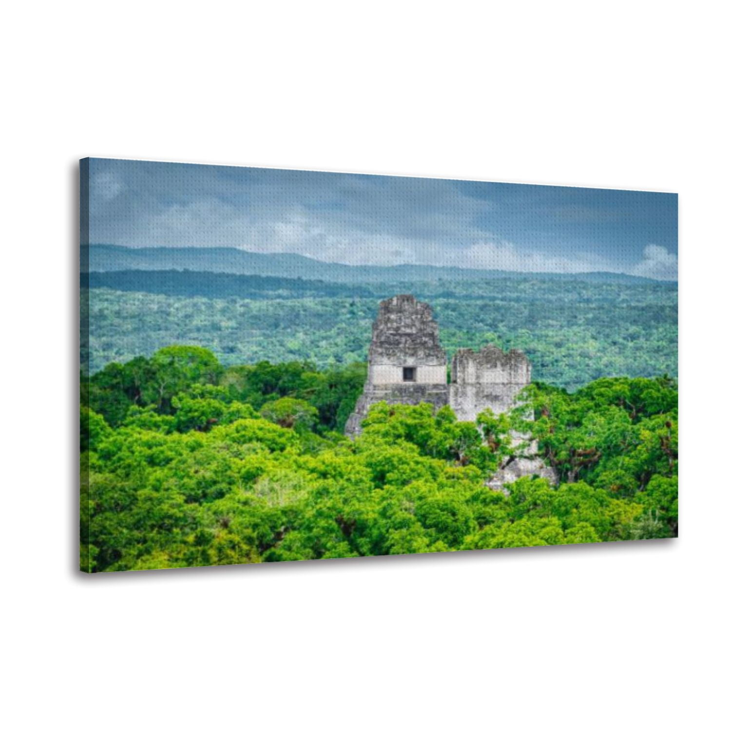Canvas Wall Art Tikal Temple IV inside Rainforest Maya Pyramid ...