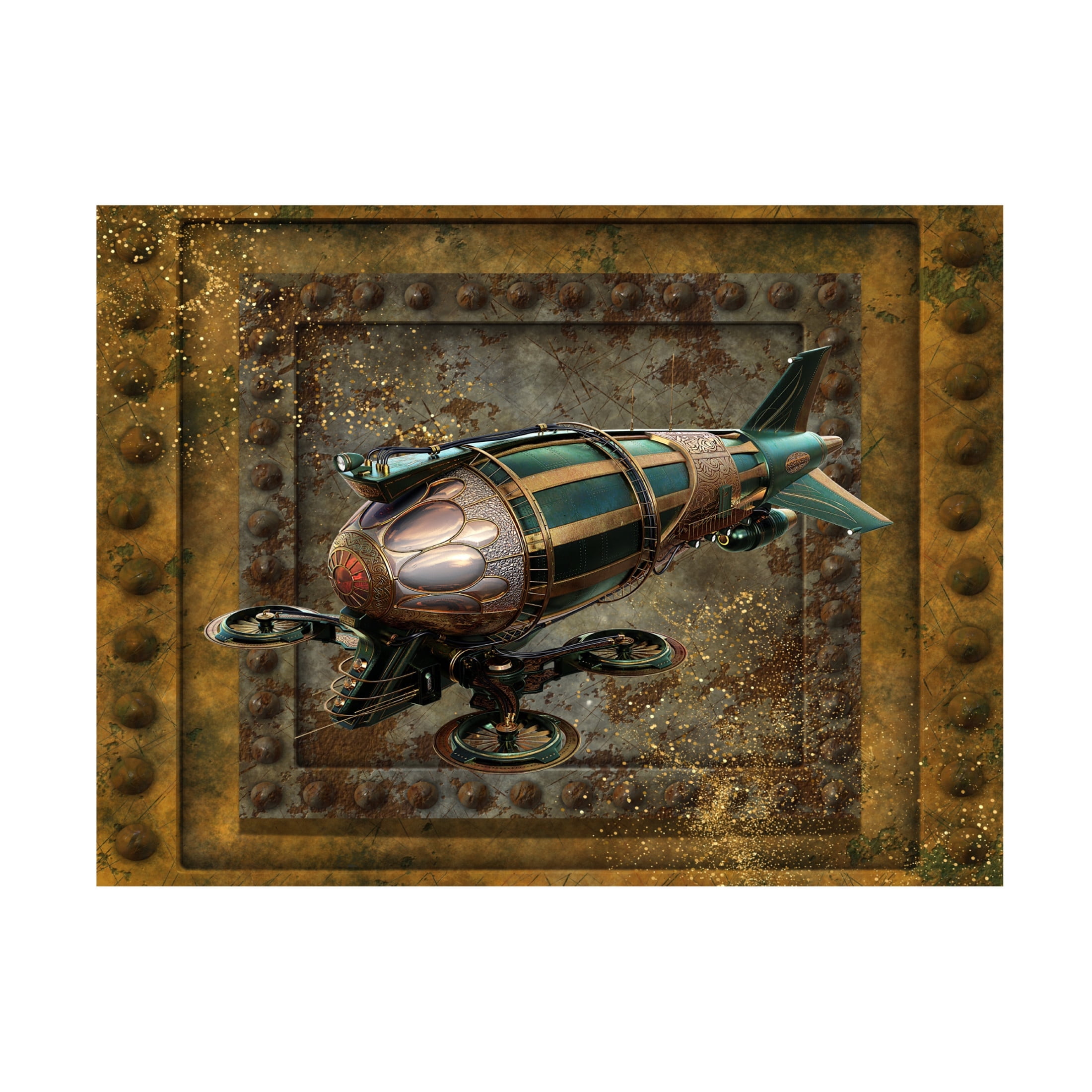 Canvas Wall Art - Tina Mitchell 'Steampunk Zeppelin Drone' Wall Art for ...