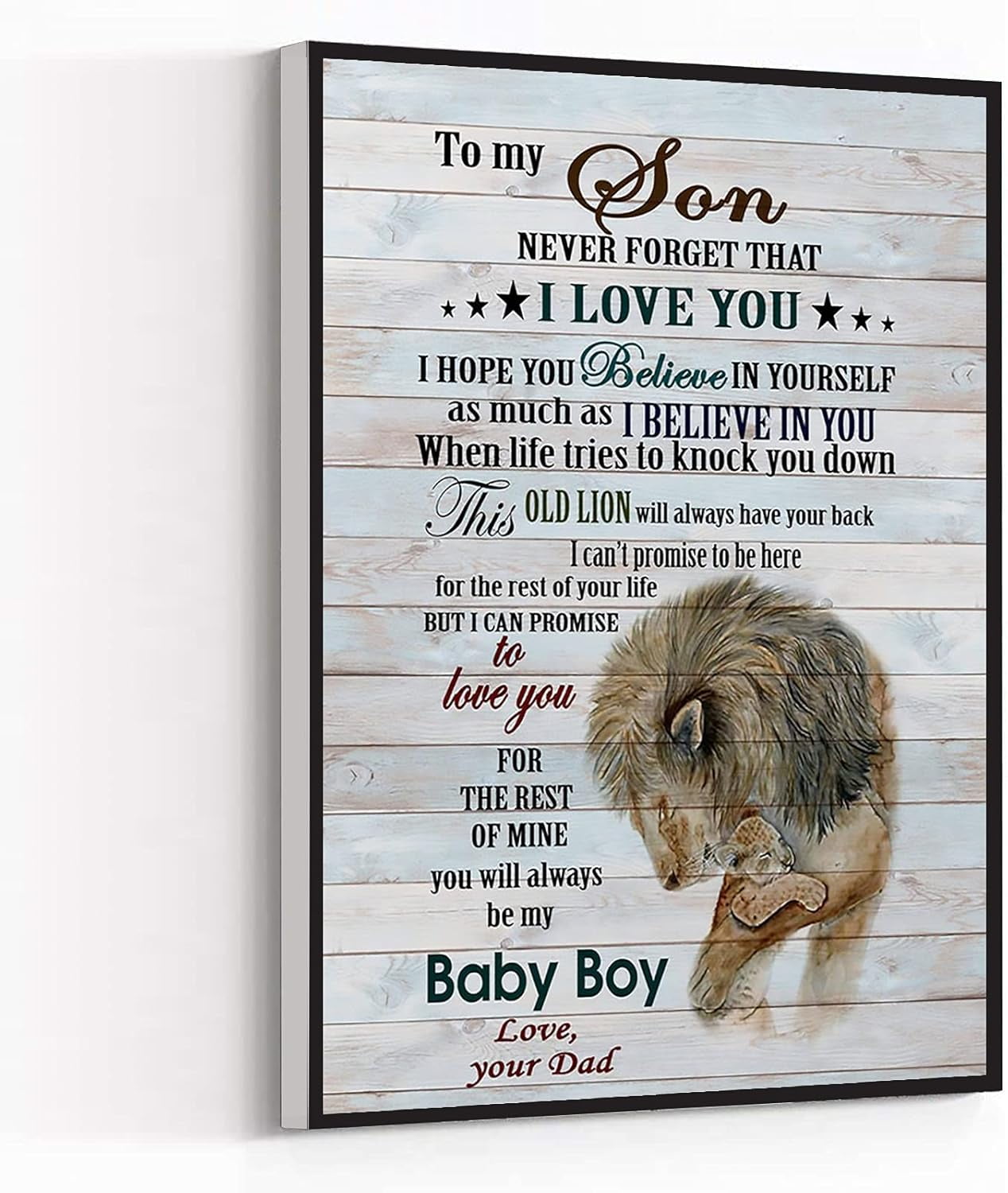 Canvas Wall Art To My Son Wall Decor,Lion Animal Poster Artwork ...