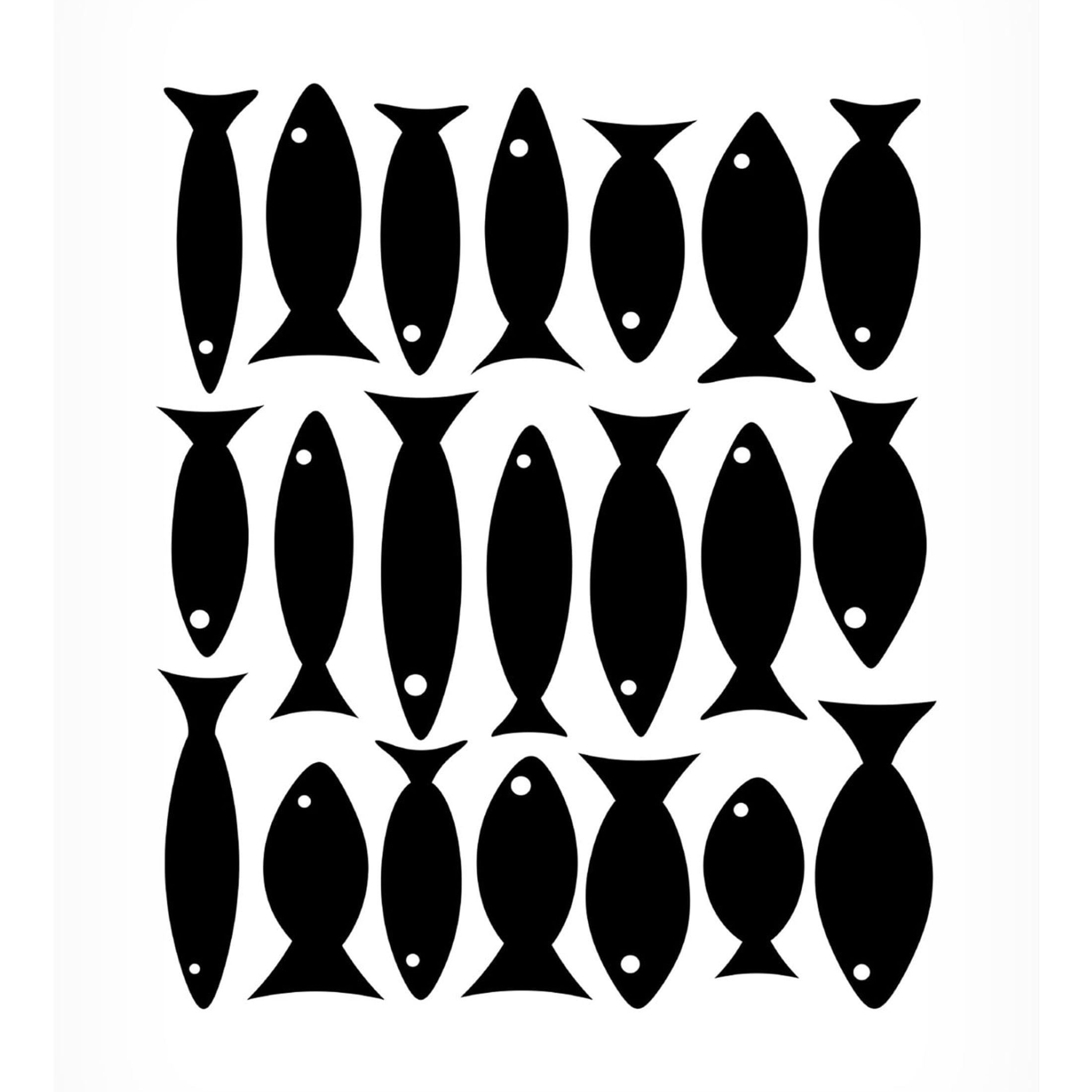 Canvas Wall Art - Tom Quartermaine 'Black and White Abstract Fish A ...