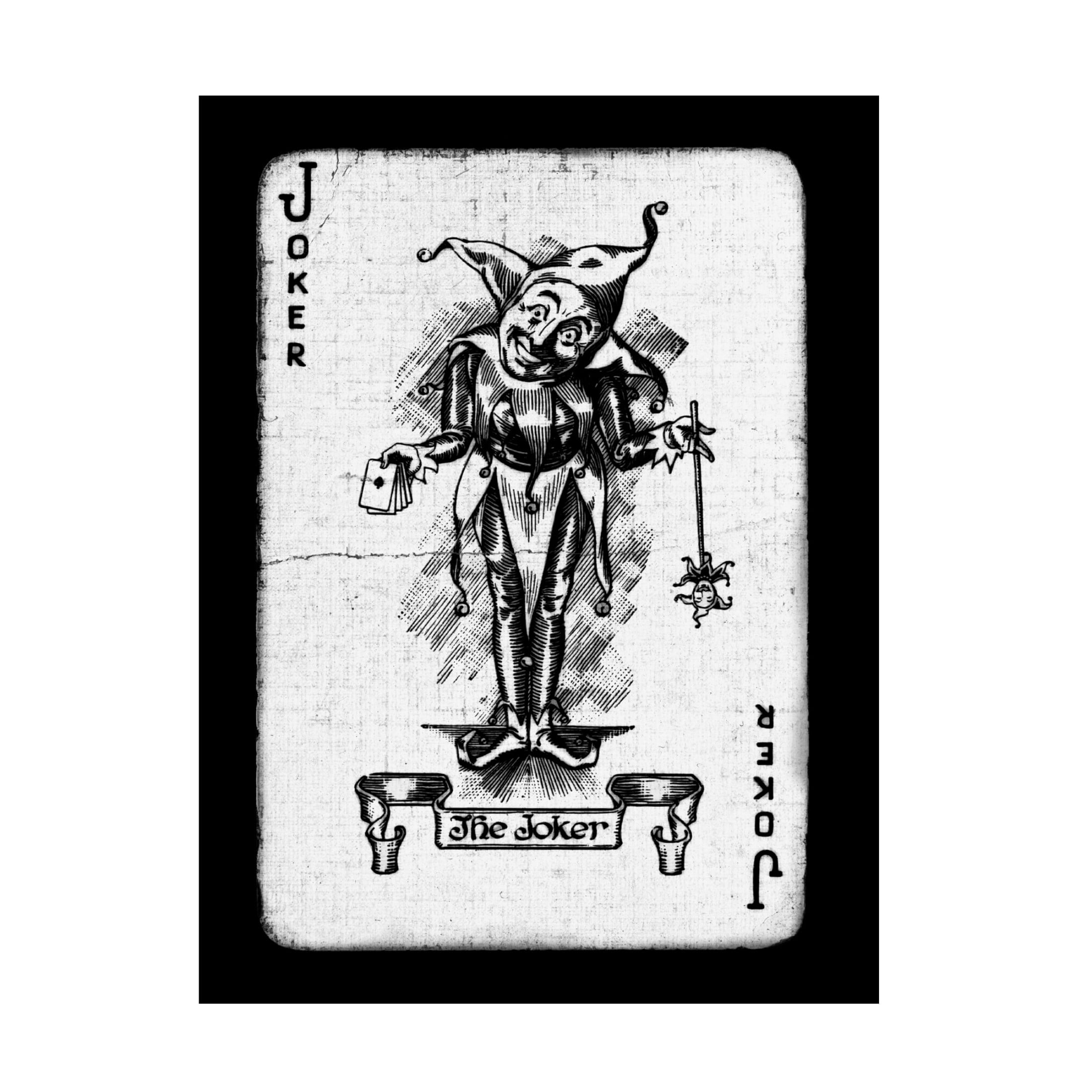 Canvas Wall Art - Tom Quartermaine 'Black and White Joker Playing Card ...