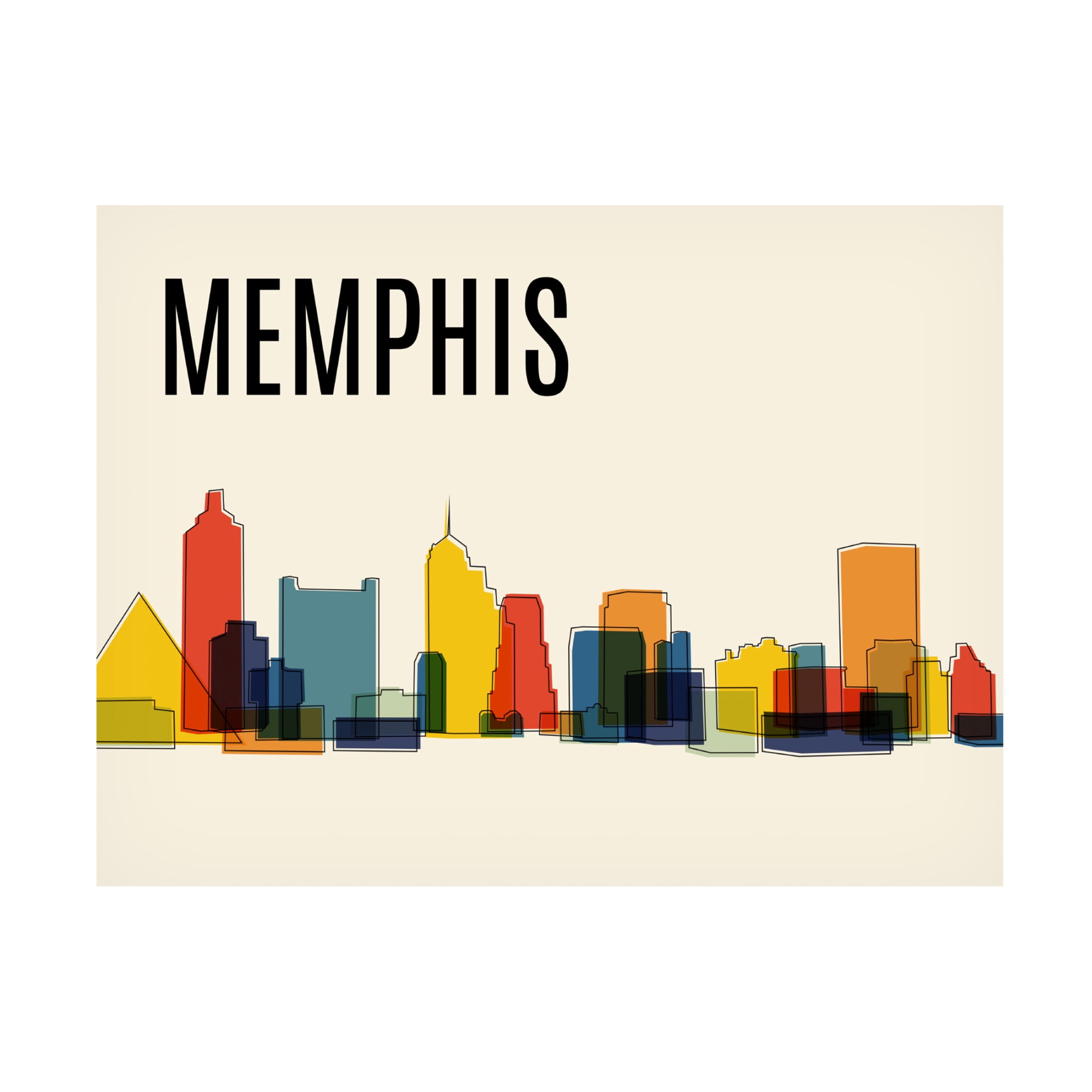 Canvas Wall Art - Tom Quartermaine 'Memphis Mid Century Modern ...