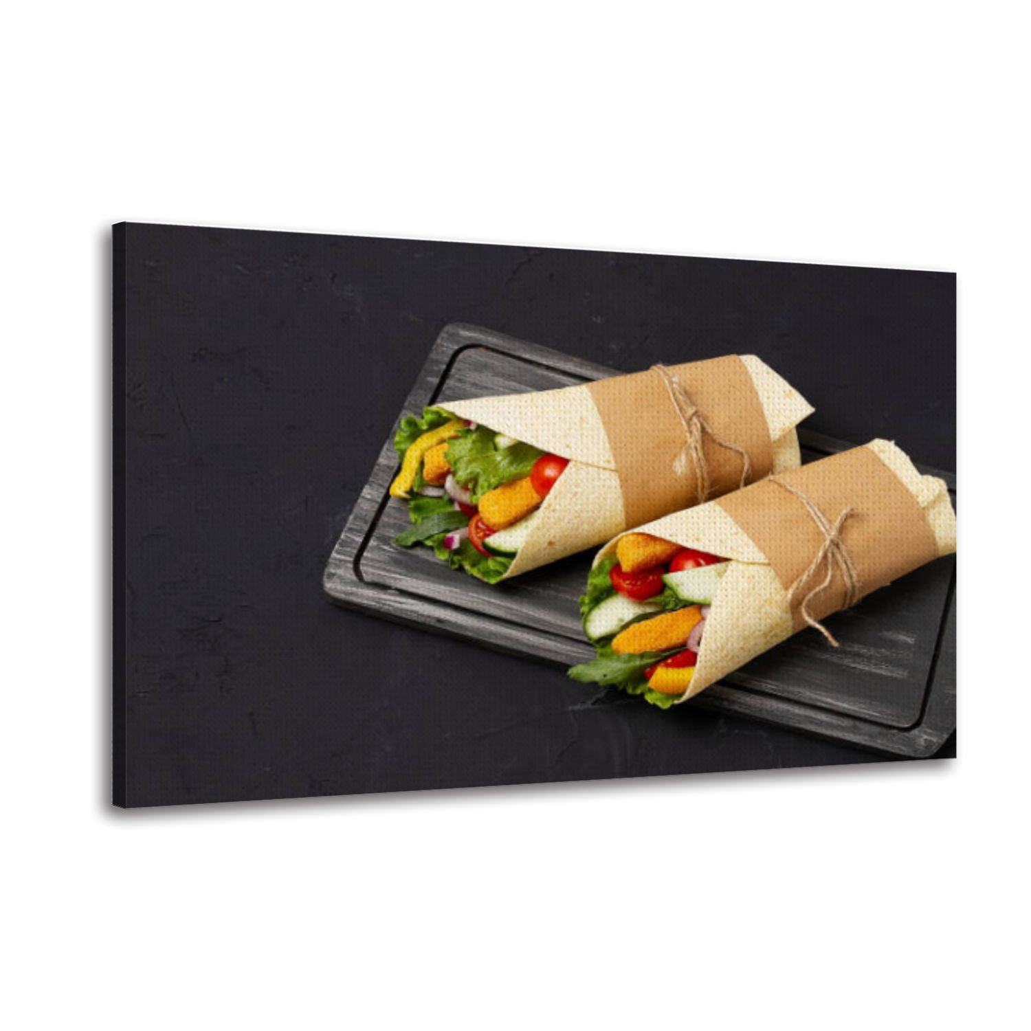 Canvas Wall Art Tortilla wraps breaded chicken sticks vegetables ...