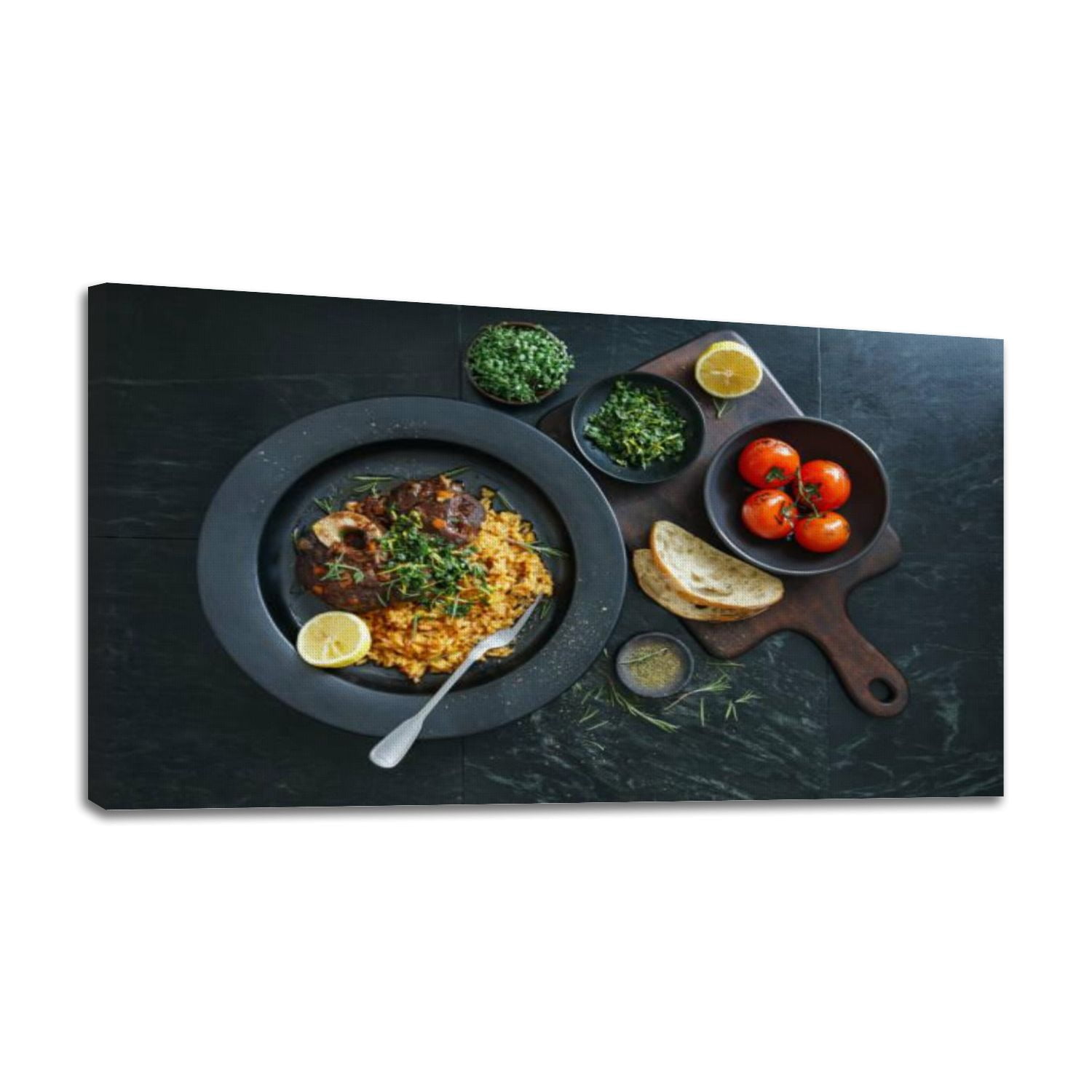 Canvas Wall Art Traditional Italian Osso Buco Creamy Saffron Risotto ...