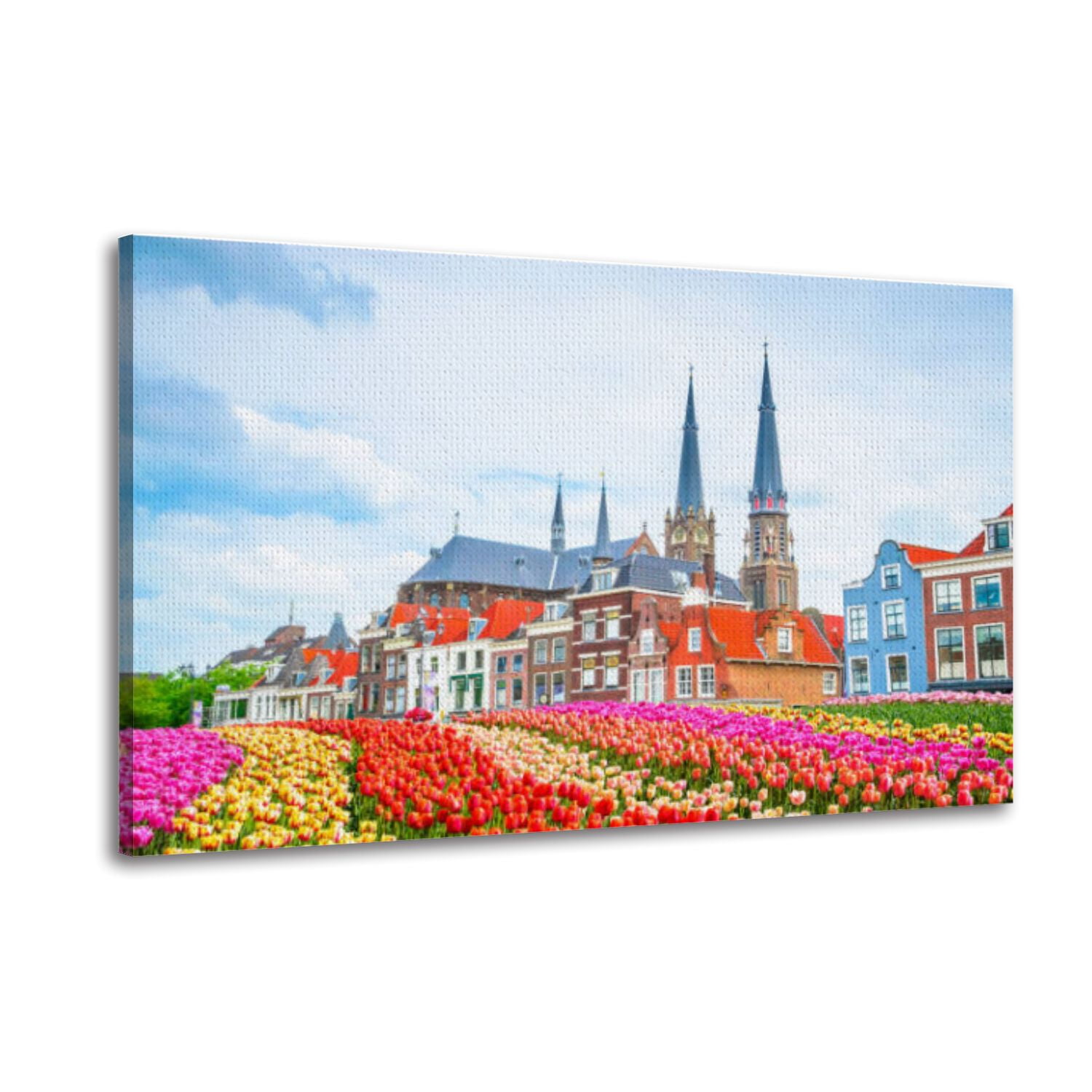 Canvas Wall Art Traditional houses Market square old beautiful city ...