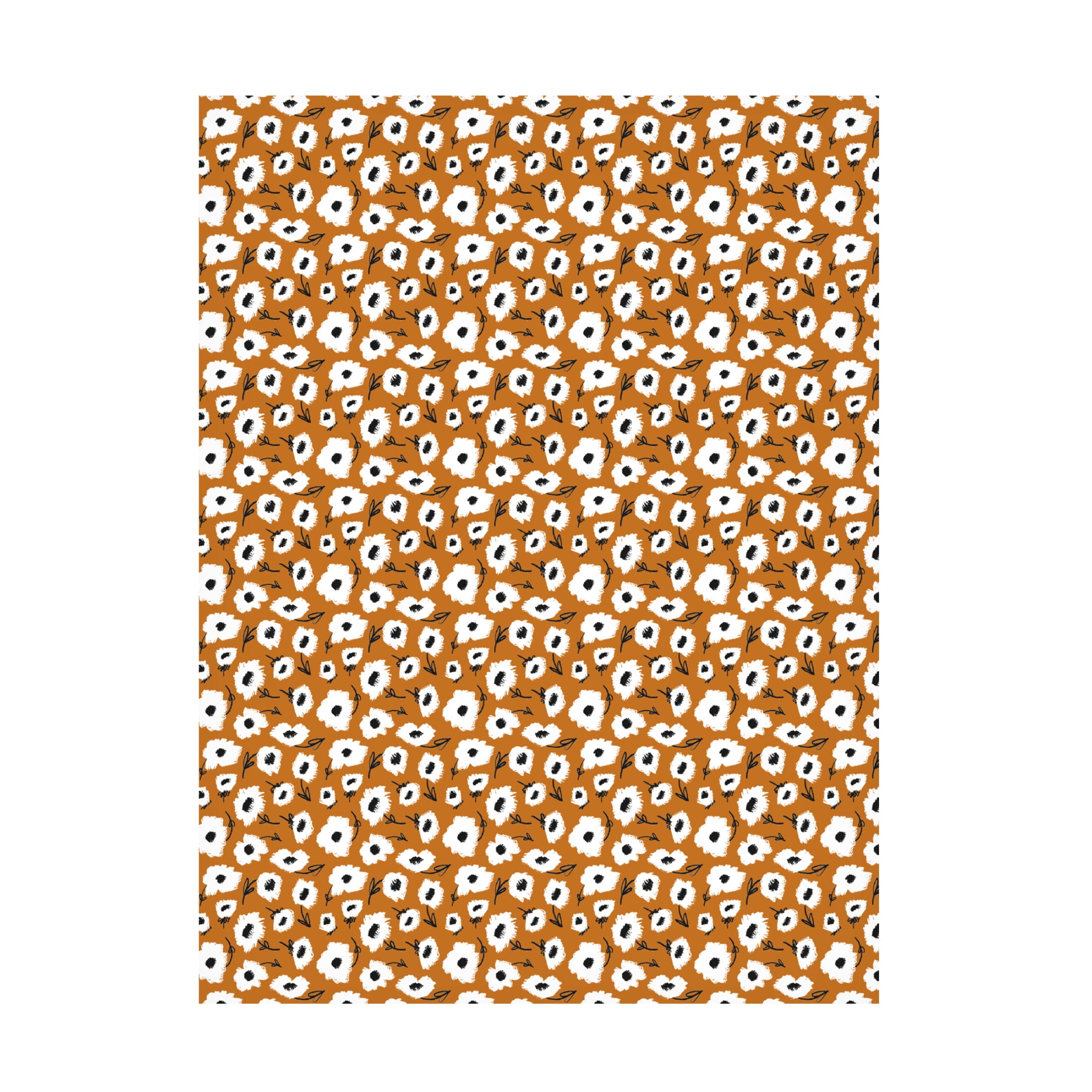 Canvas Wall Art - Treechild 'Cute Flowers on Ochre Background' Wall Art ...
