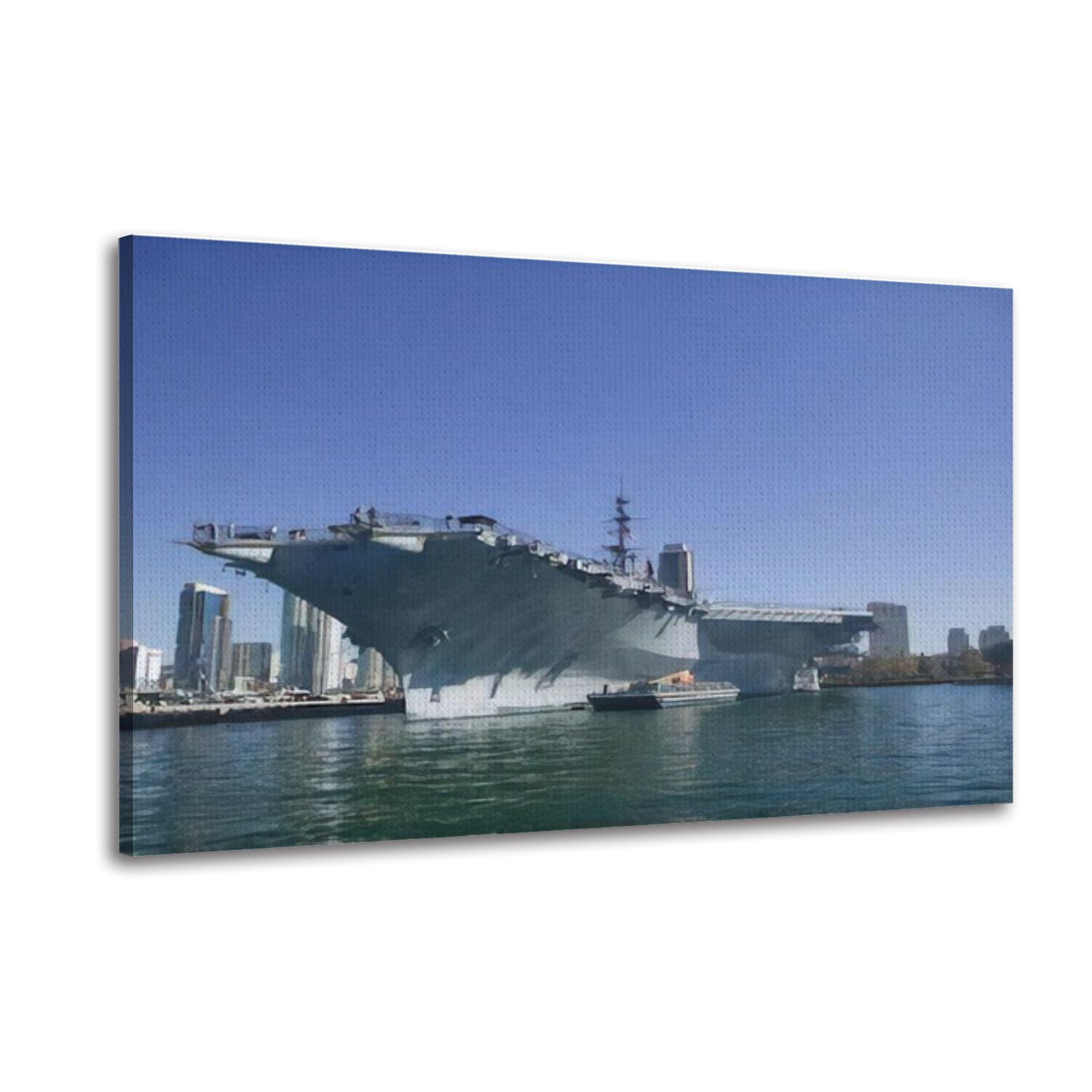 Canvas Wall Art USS Midway CV 41 aircraft carrier docking San Diego Bay ...