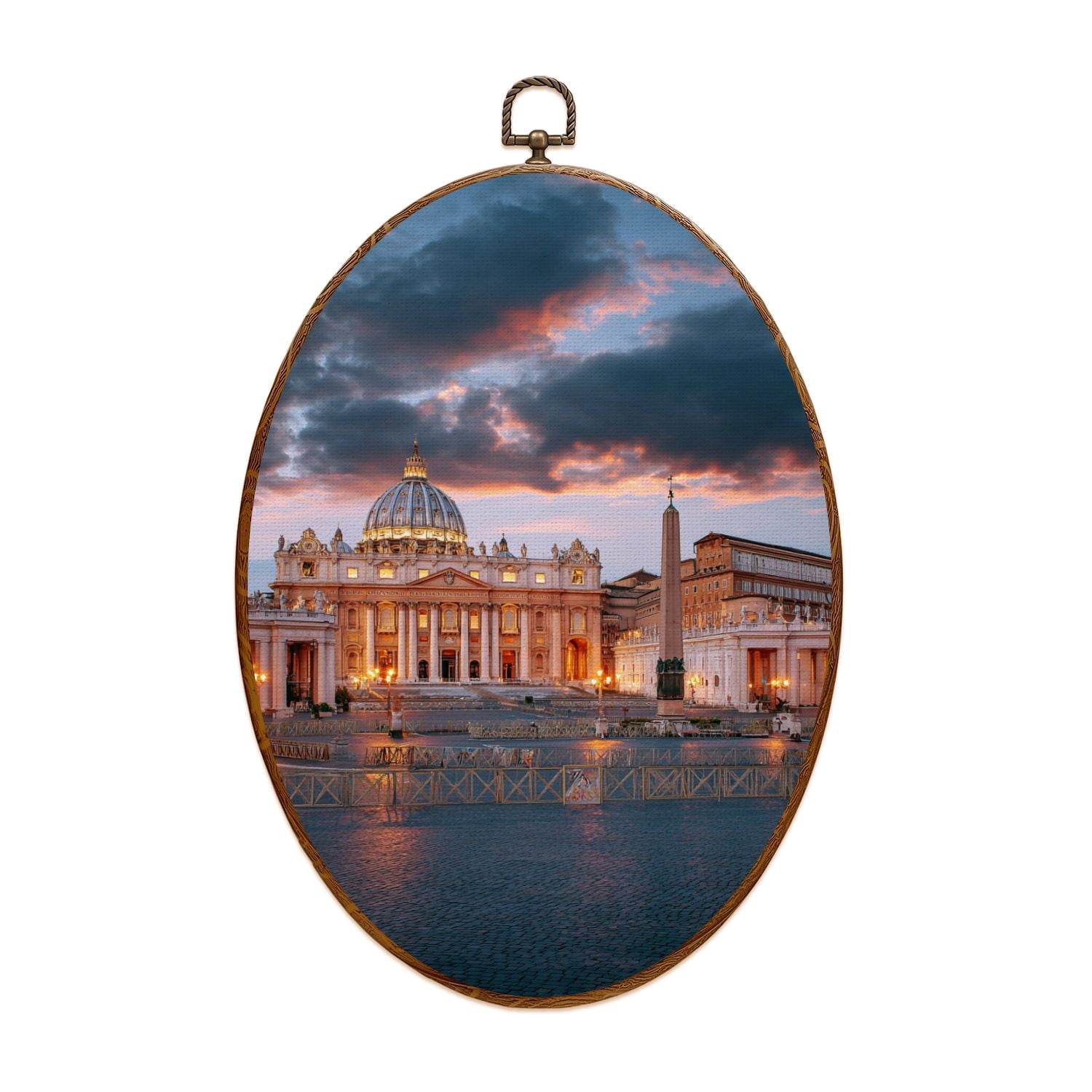 Canvas Wall Art Vatican City Rome Italy Cityscape illuminated Saint ...