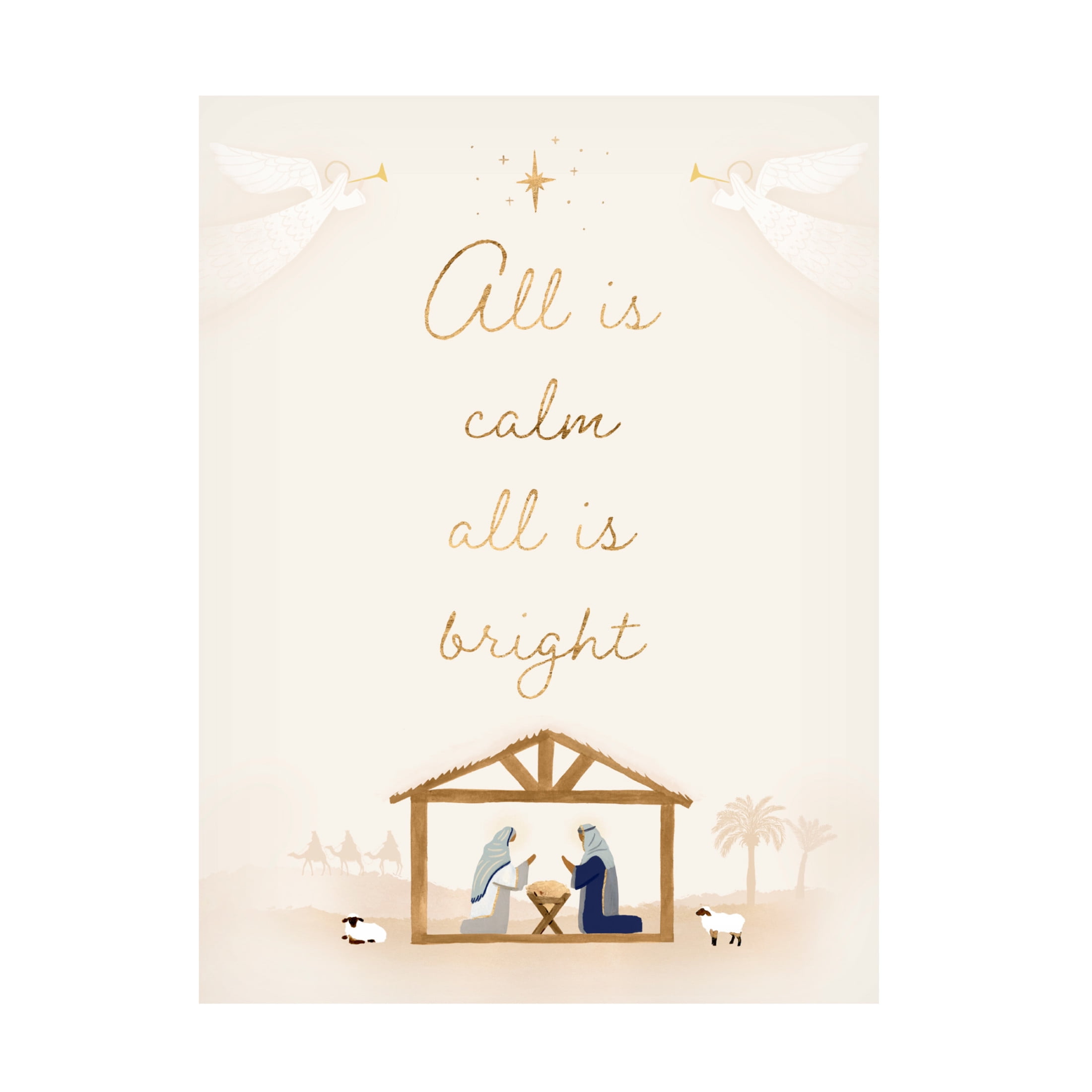 Canvas Wall Art - Victoria Barnes 'Away in a Manger II' Wall Art for ...