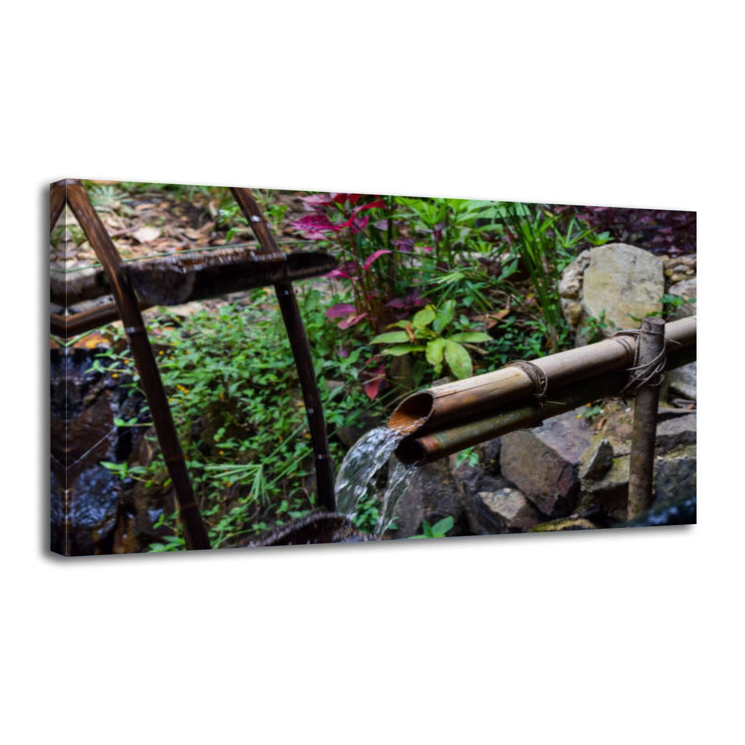 Canvas Wall Art Vietnam Water running bamboo pipe jungles garden Wall ...
