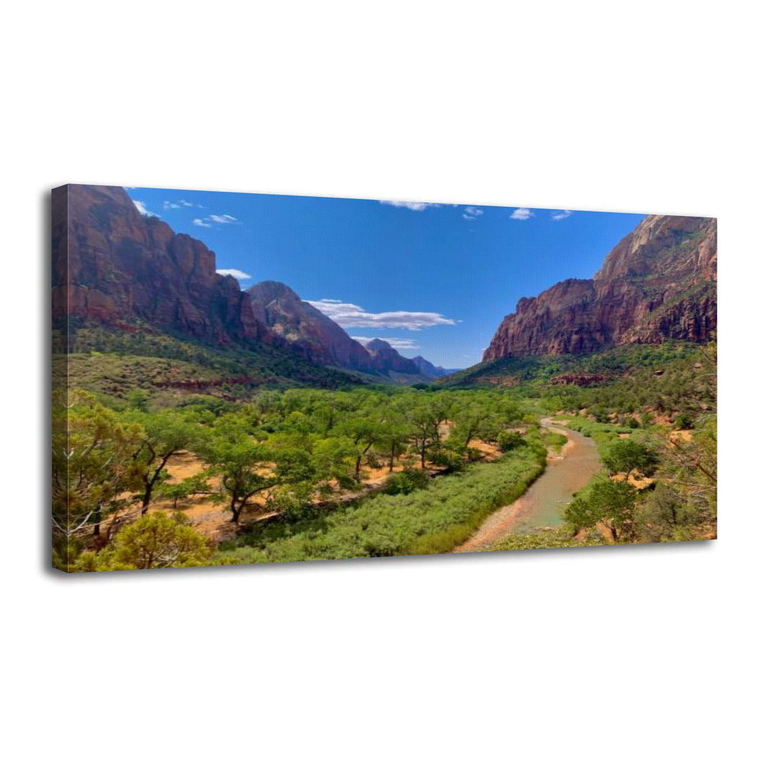 Canvas Wall Art View Zion canyon virgin river Utah national park Wall ...