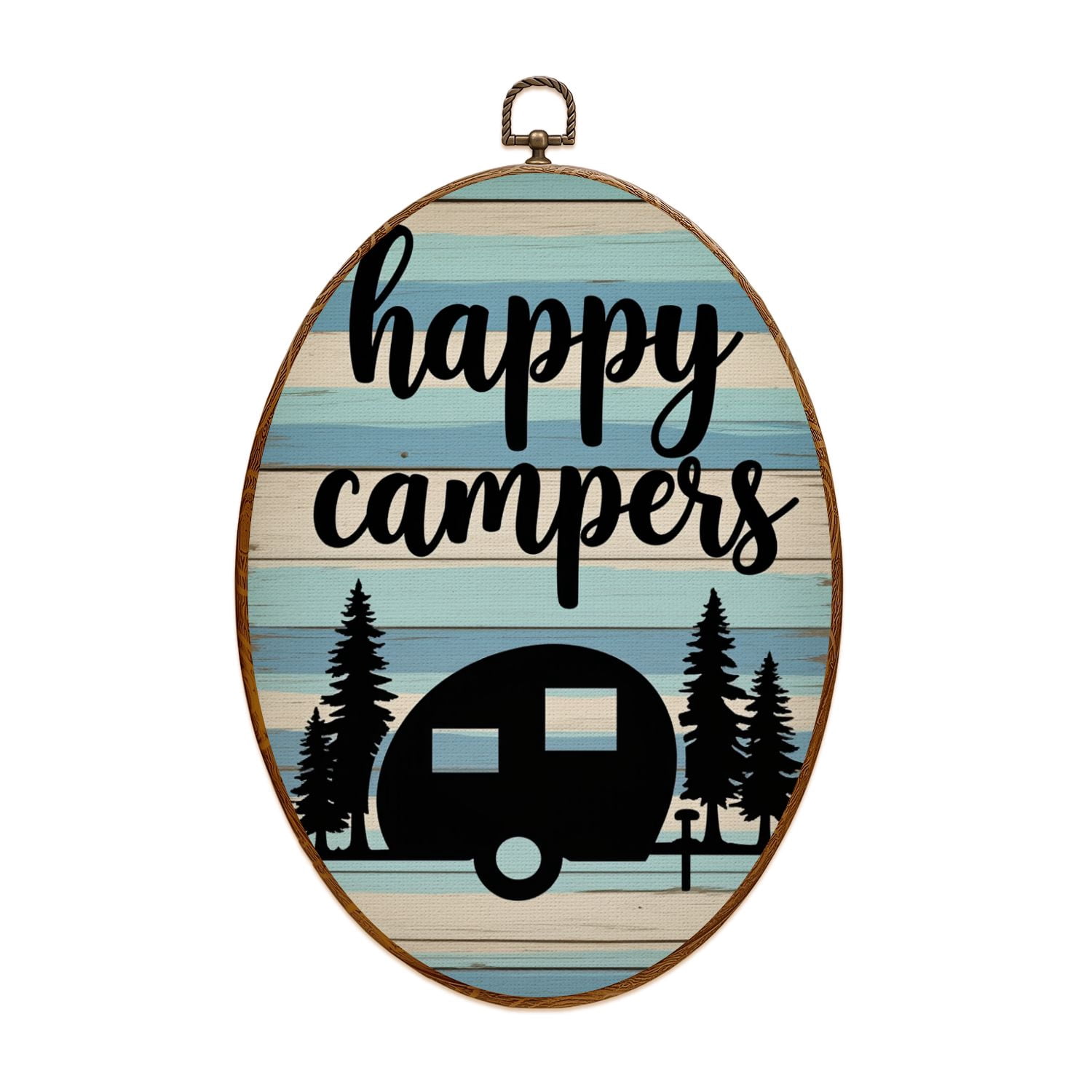 Canvas Wall Art Vintage Happy Campers Wood Grain Farmhouse Camping ...
