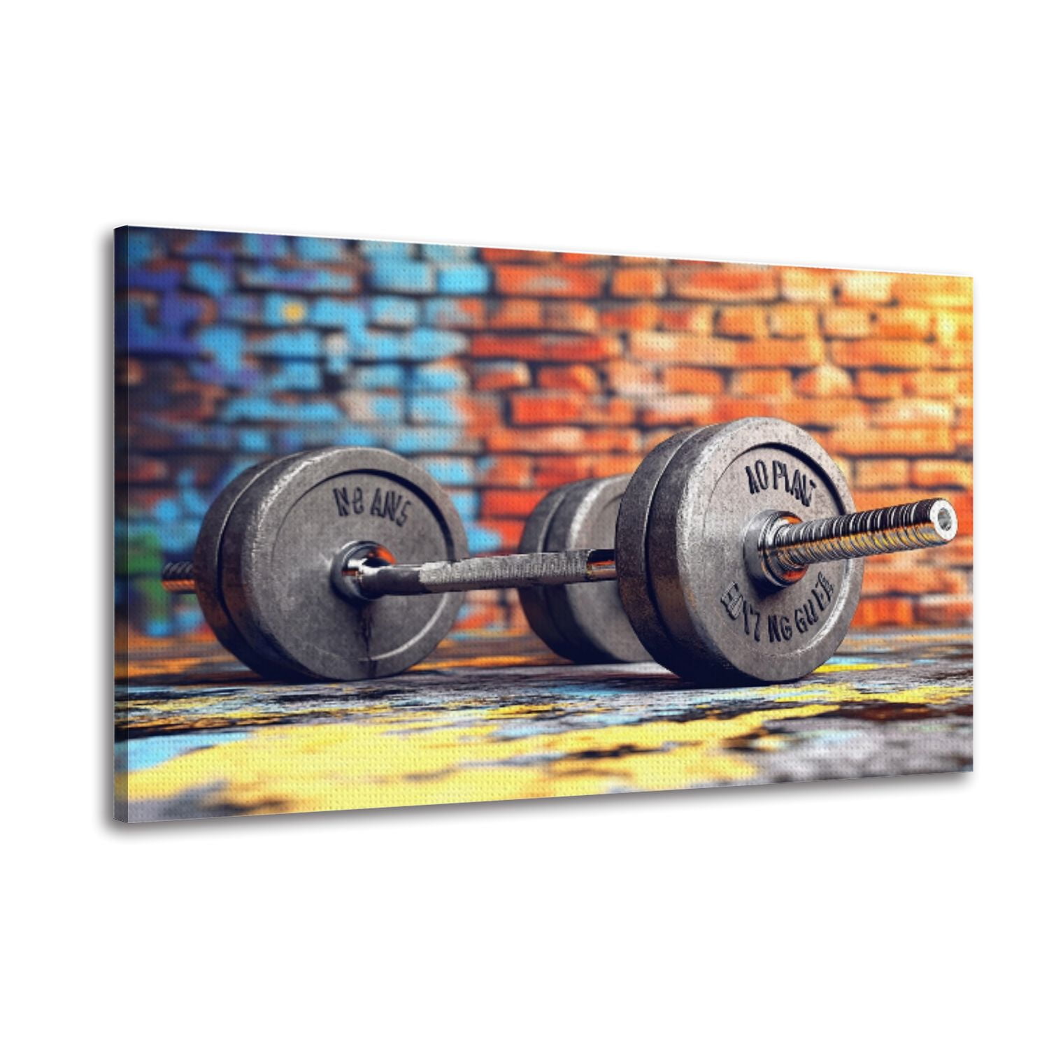 Canvas Wall Art Vintage Inspirational Quotes Gym Sport Grey Metal ...
