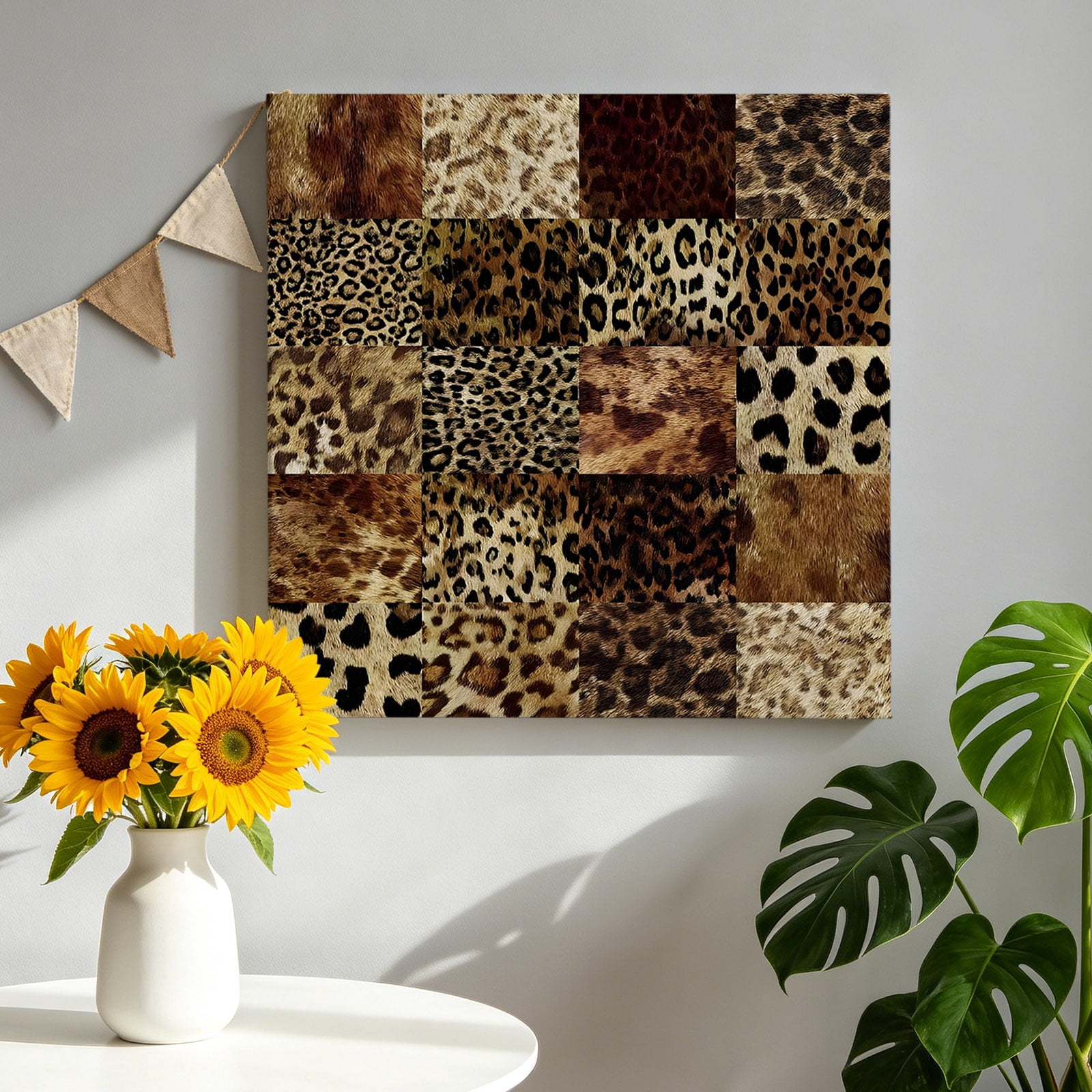 Canvas Wall Art Vintage Leopard Print Canvas Art Print Animal Print ...