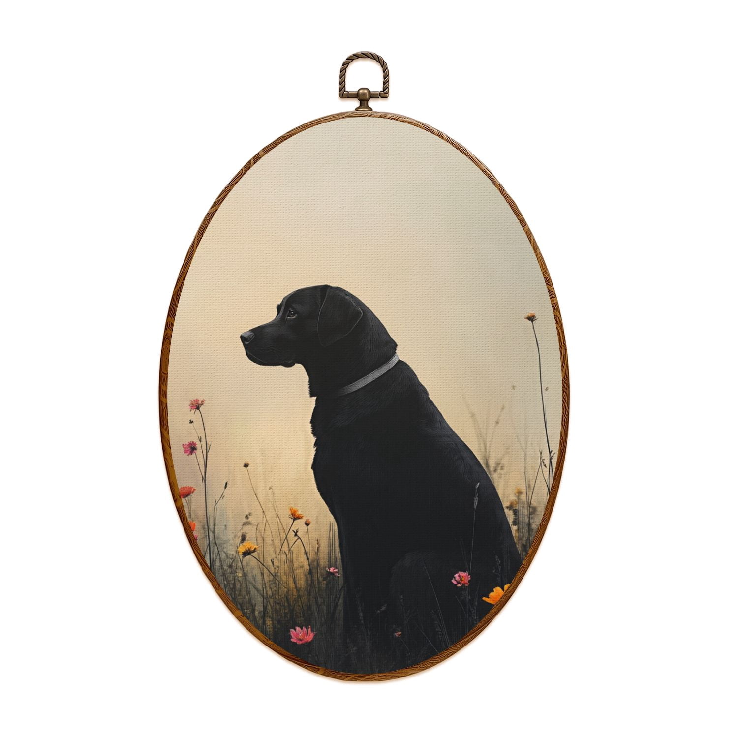 Canvas Wall Art Vintage Rustic Hunting Dog Wildflower Meadow Farmhouse ...