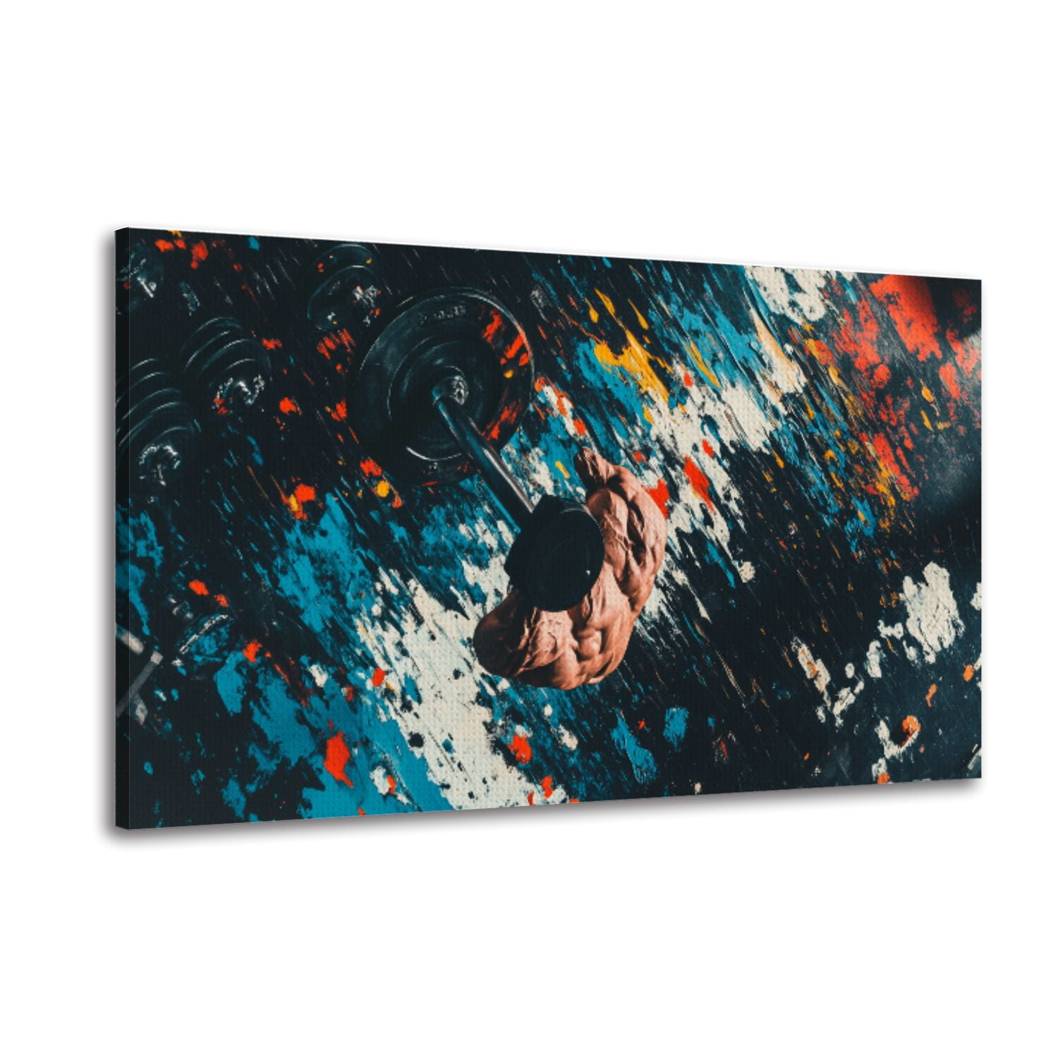 Canvas Wall Art Weightlifter Barbell Masculine Motivational Gym ...