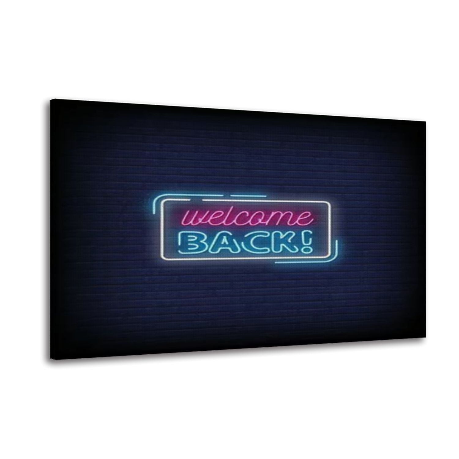 Canvas Wall Art Welcome Back Neon Signs Style Text Wall Decor for ...
