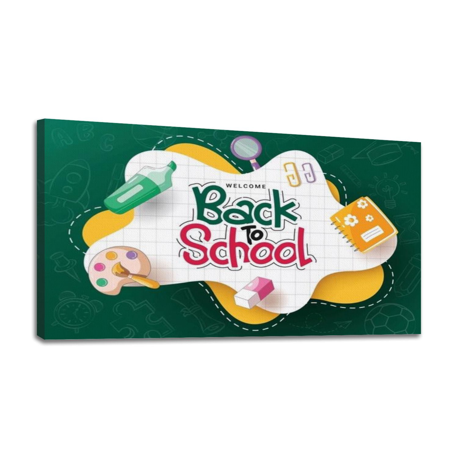 Canvas Wall Art Welcome back to school greeting clipart design Back to ...