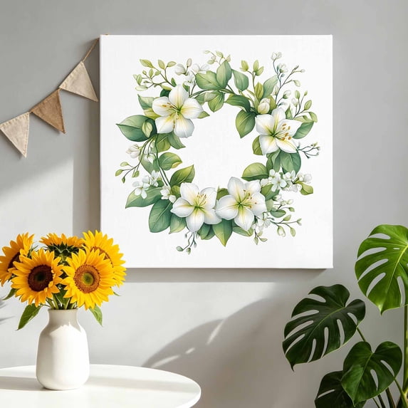 Canvas Wall Art White Gardenias Canvas Art Print Spring Floral Leaf ...