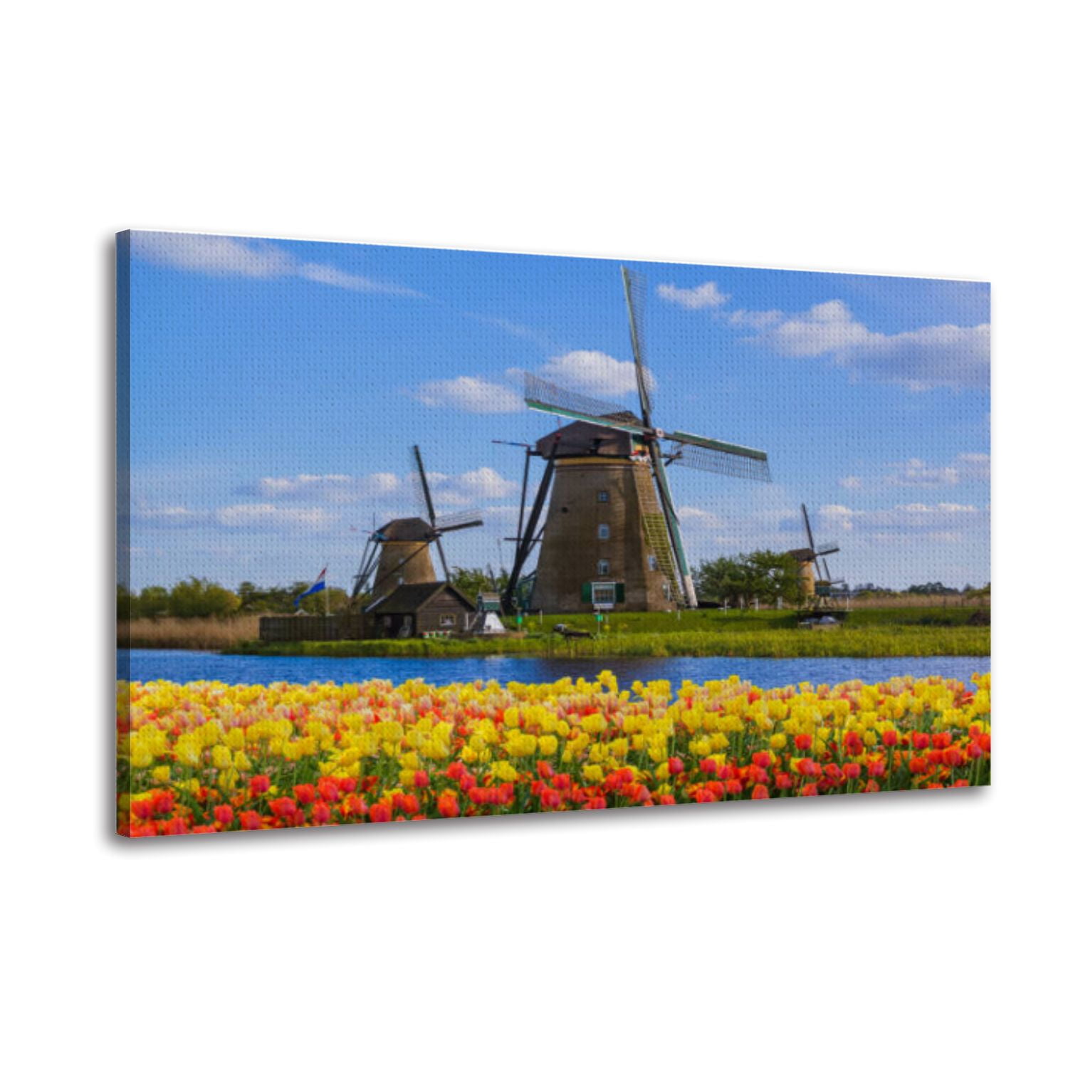 Canvas Wall Art Windmills flowers Netherlands Wall Decor for Living ...