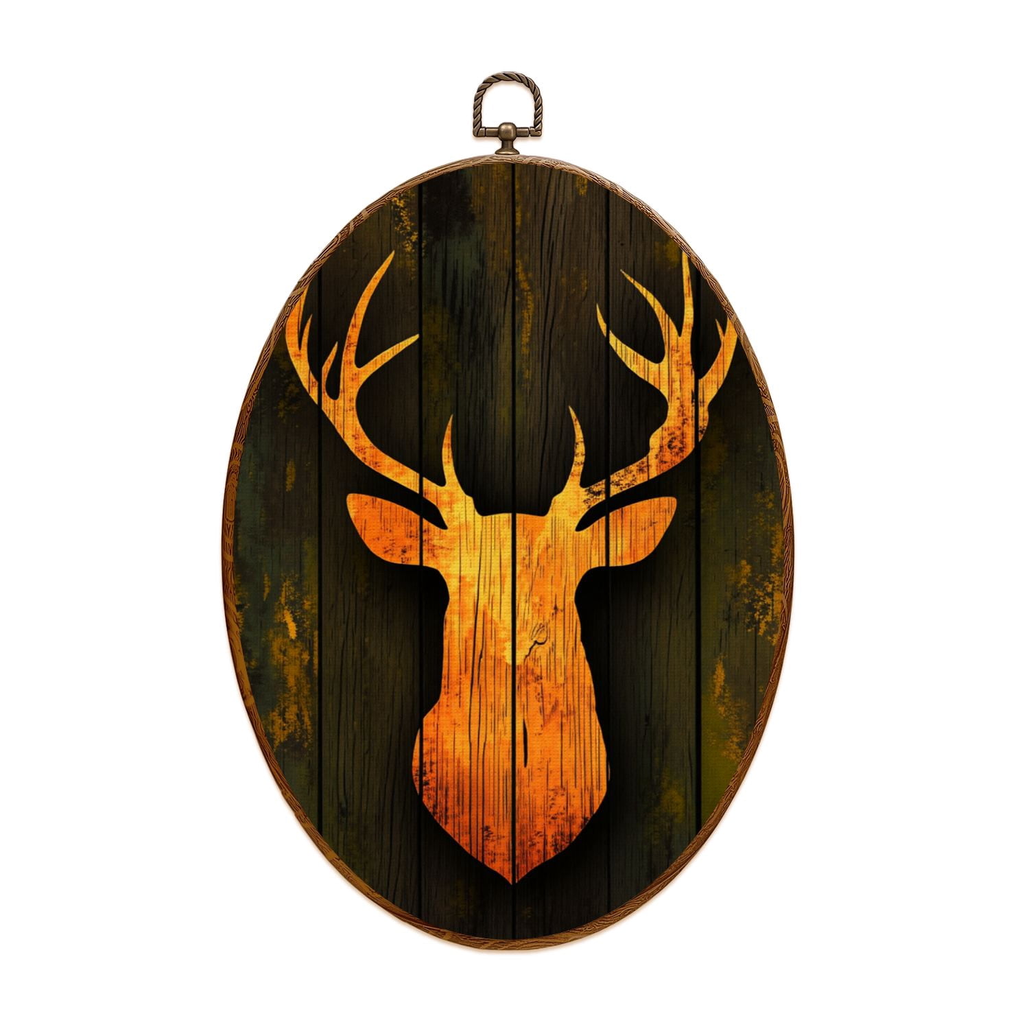 Canvas Wall Art Woodland Cabin Elk Moon Rustic Woods Animal Moose Deer ...