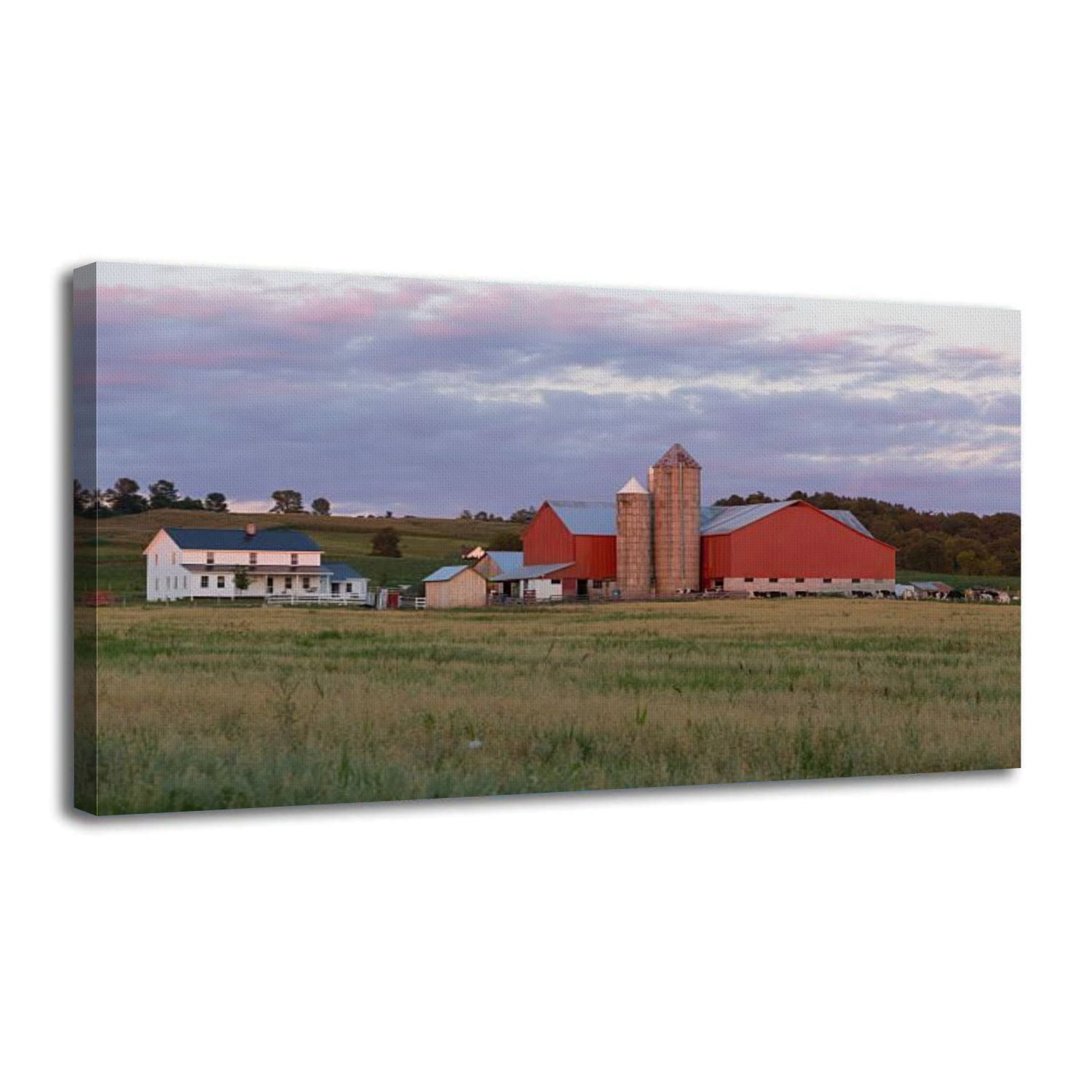 Canvas Wall Art amish farm sunset glow pictures royalty photos Wall ...