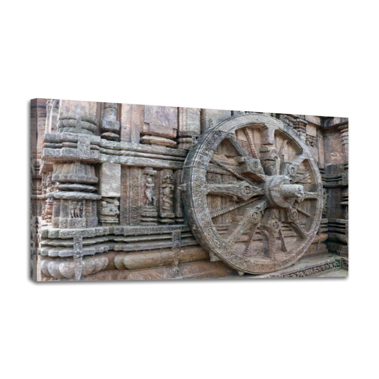 Canvas Wall Art ancient chariot wheel konark sun temple orissa ...