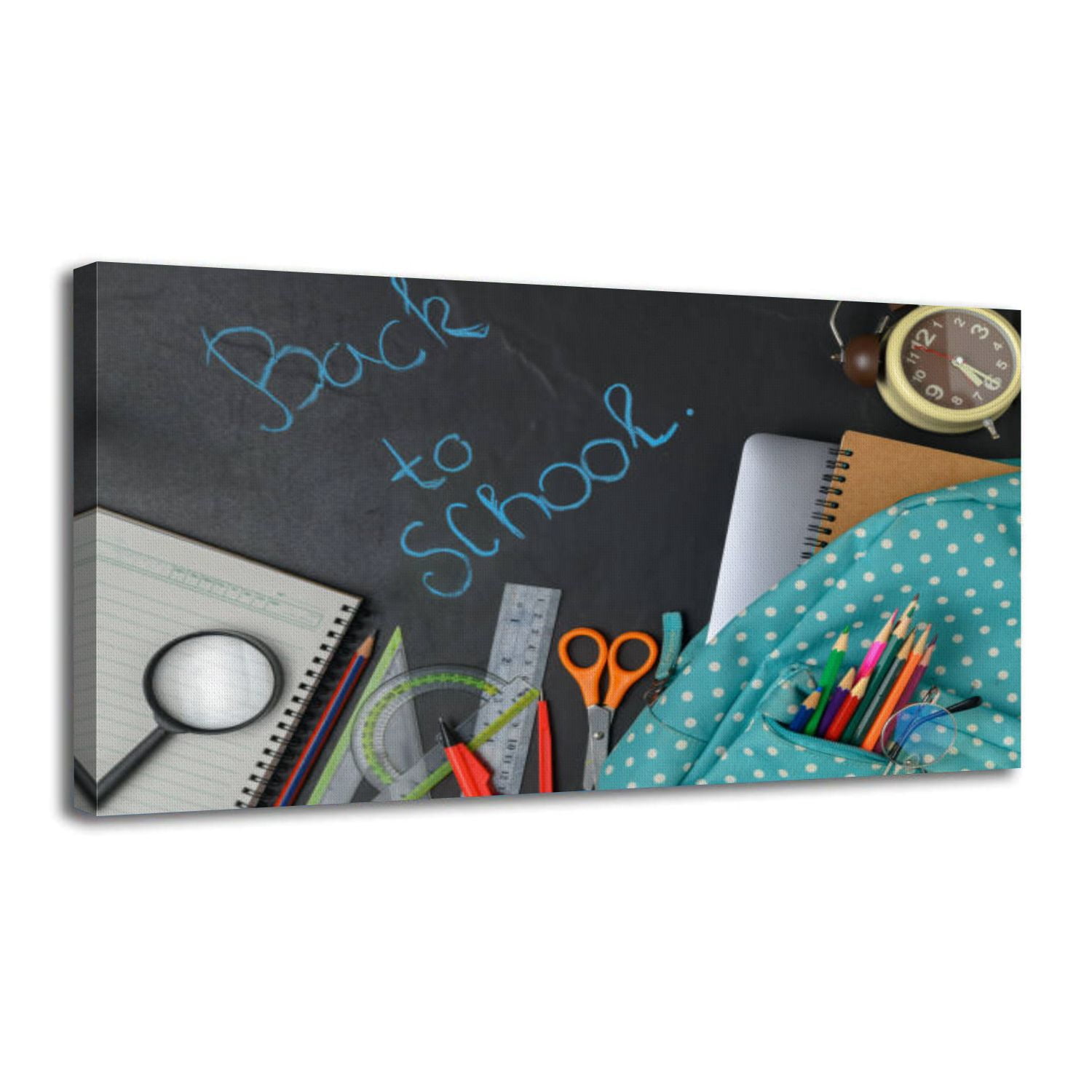 Canvas Wall Art back to school text backpack school supplies Wall Decor ...
