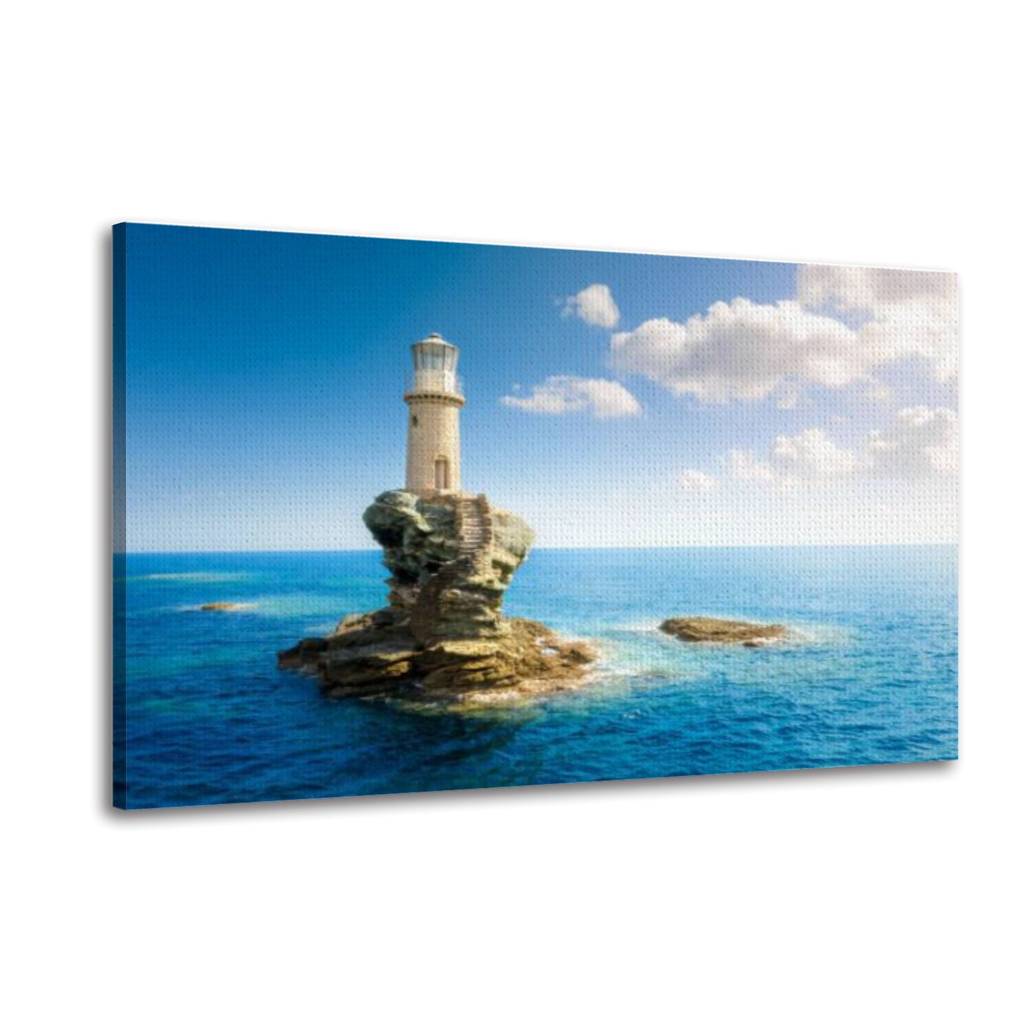 Canvas Wall Art beautiful Lighthouse Tourlitis Chora night island Wall ...