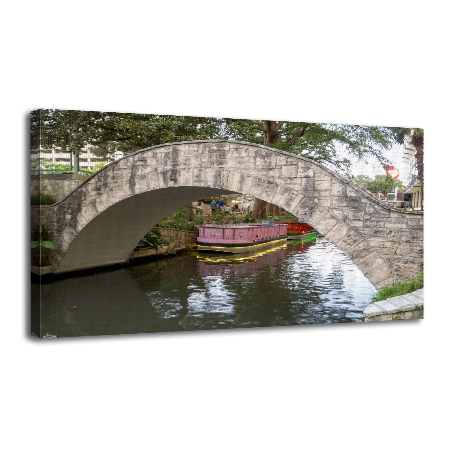 Canvas Wall Art beautiful san antonio riverwalk bridge tourboats san ...