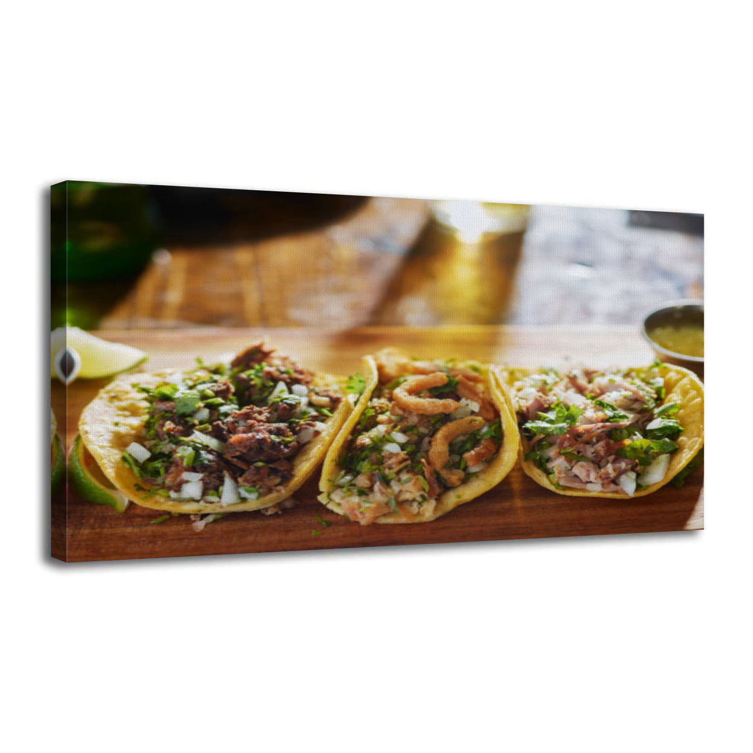 Canvas Wall Art chopped pork barbacoa Chicharr n tacos Wall Decor for ...
