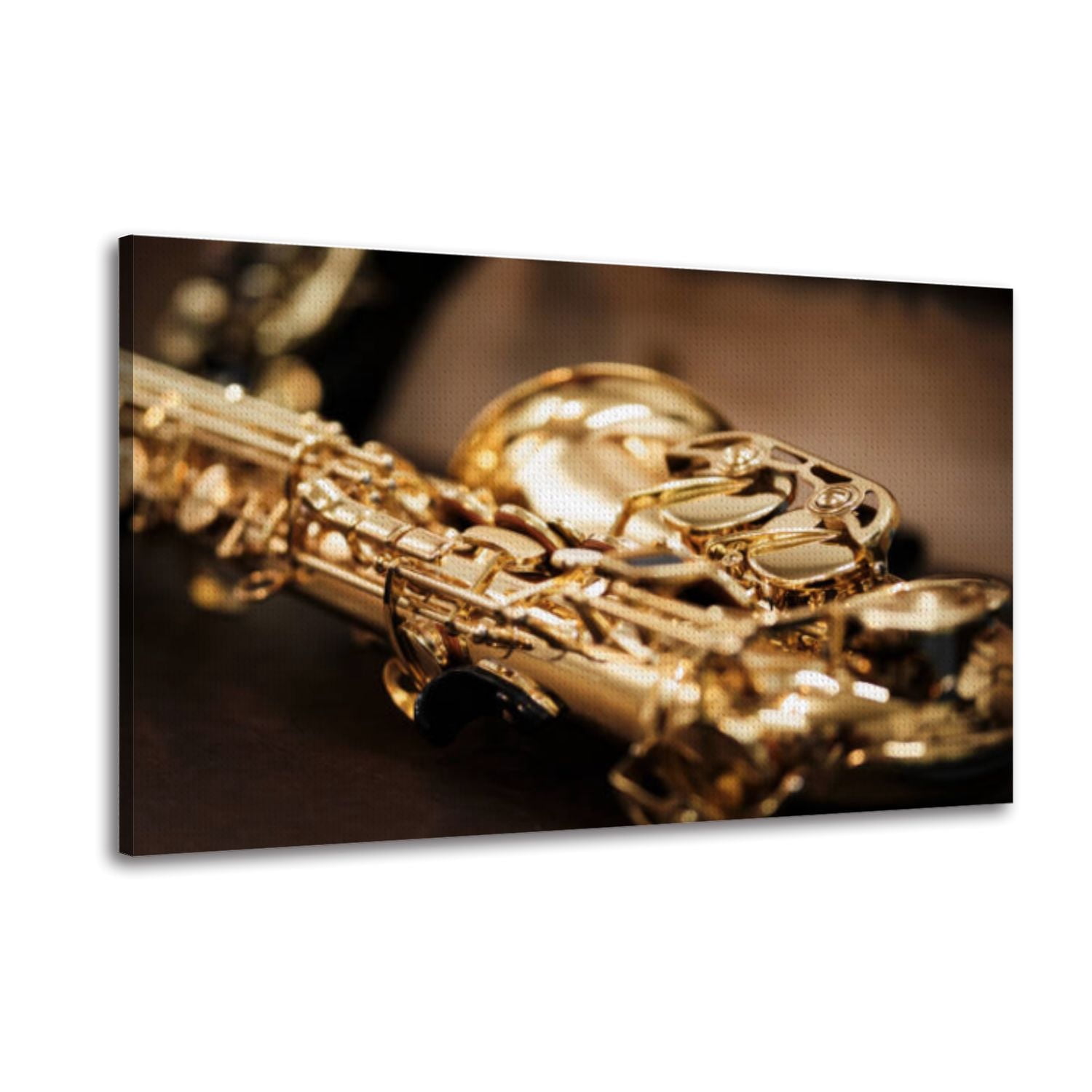 Canvas Wall Art close up golden tenor saxophone table Wall Decor for ...