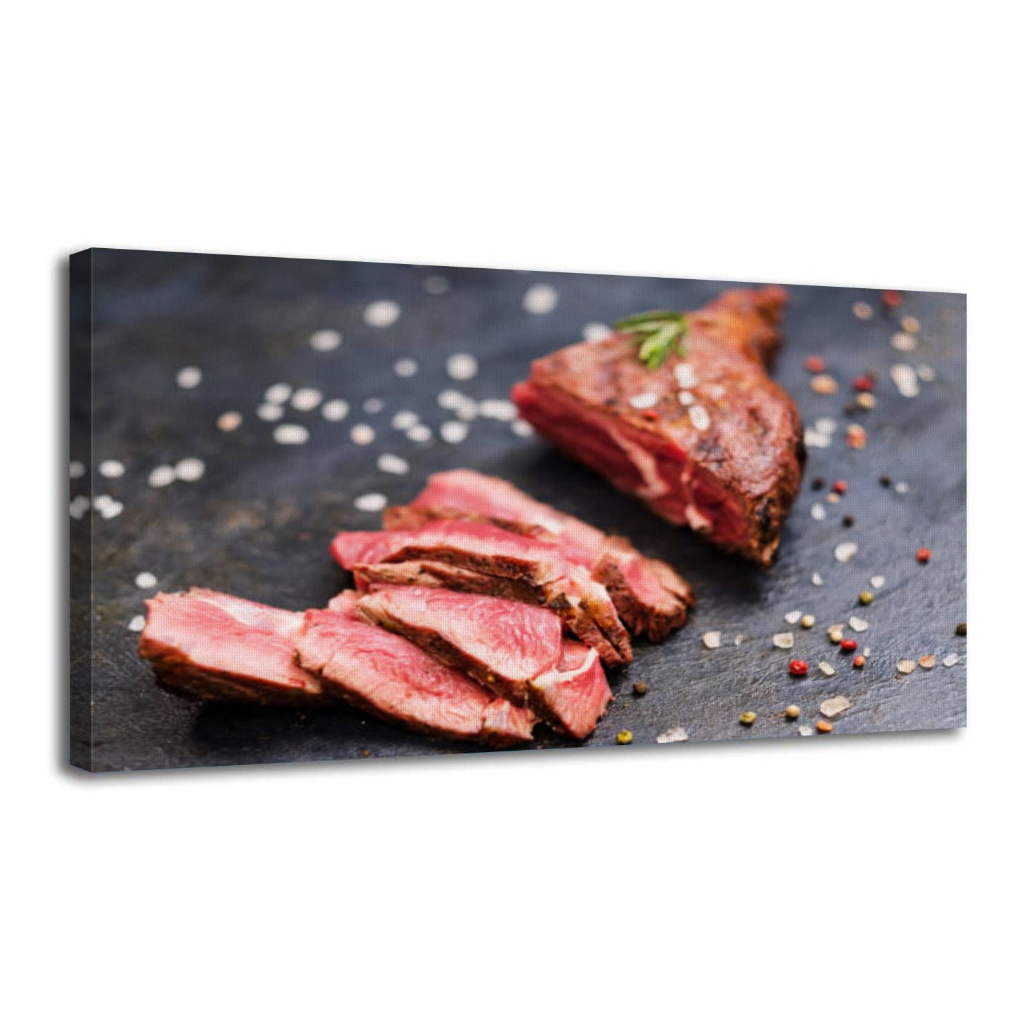 Canvas Wall Art food delivery service cowboy steak sliced beef Wall ...