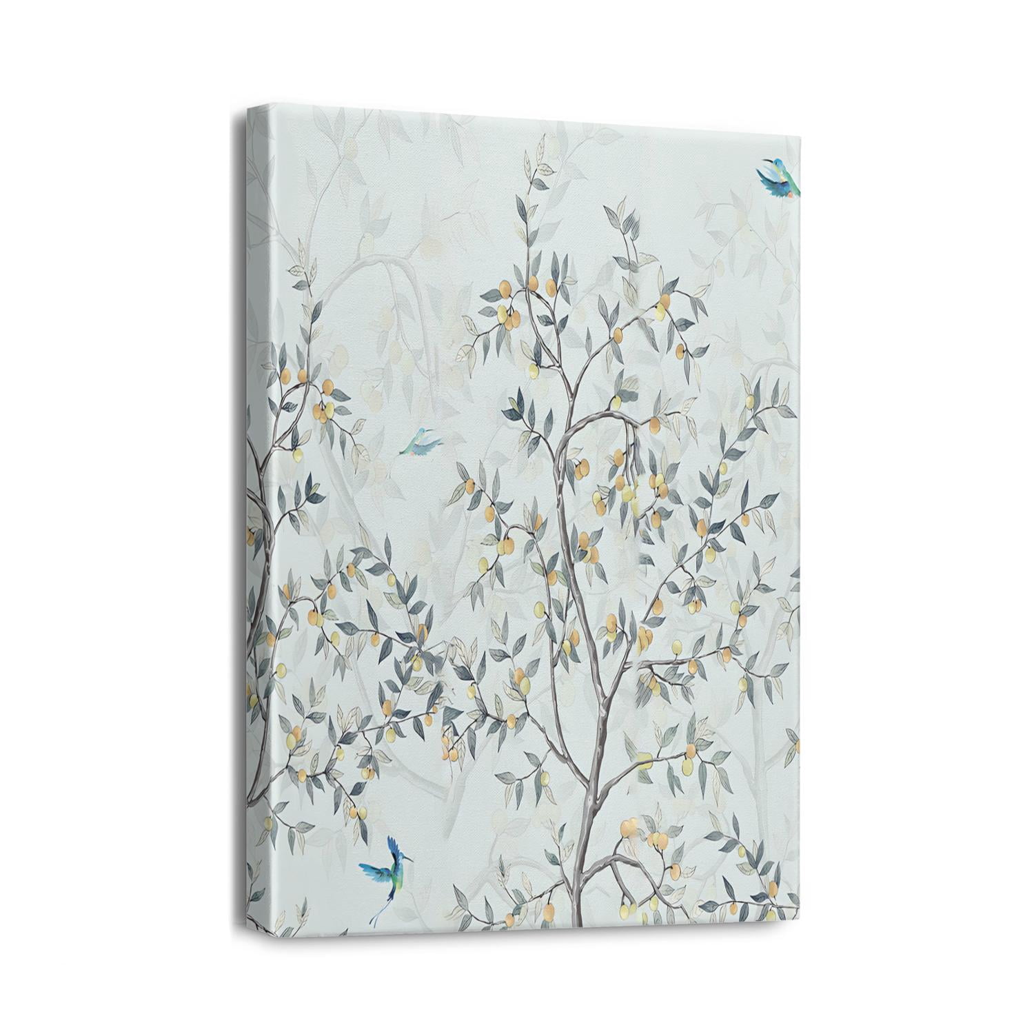 Canvas Wall Art for Living Room Landscape Forest Blue Bird Lemon Tree ...