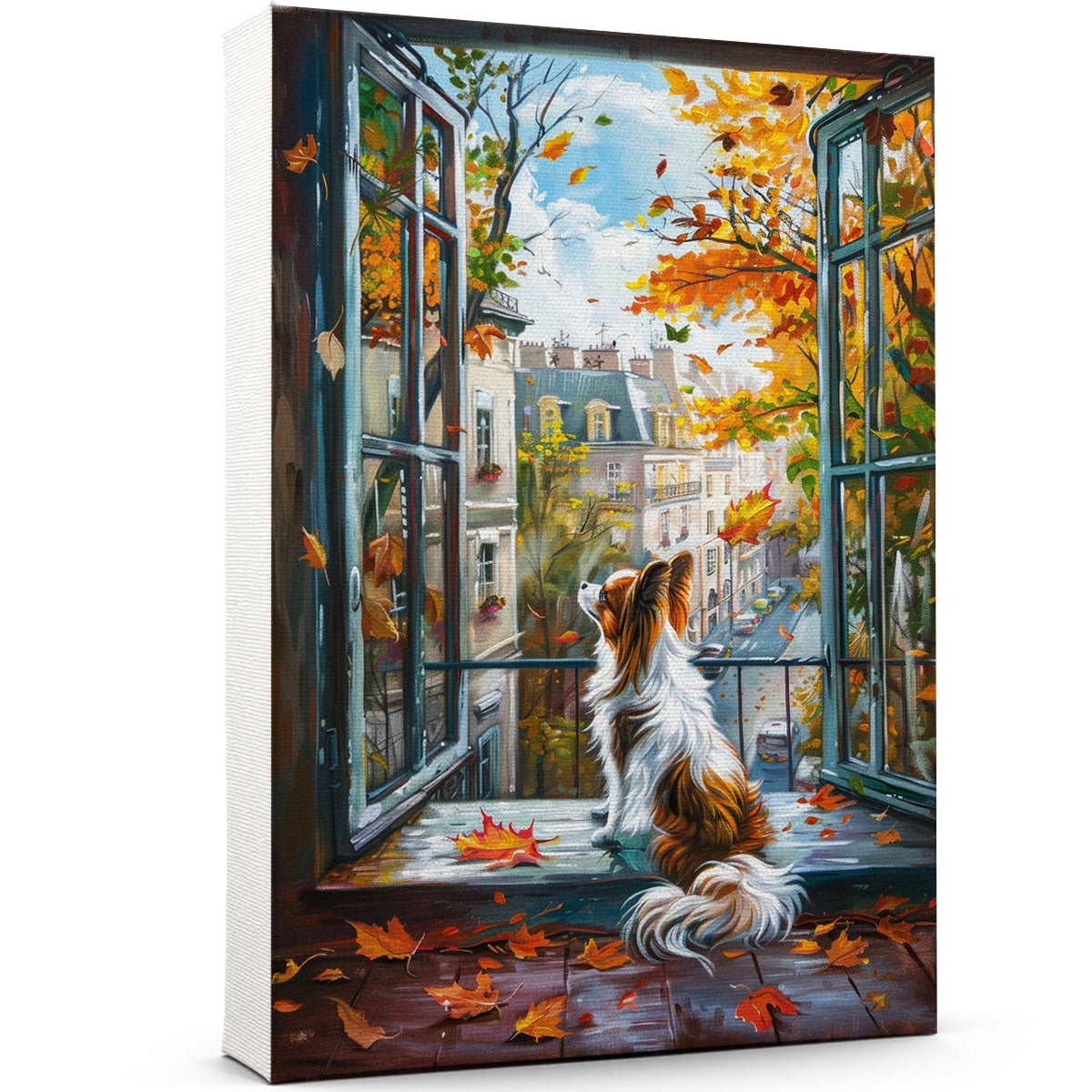 Canvas Wall Art for Living Room - Papillon Dog Poster Print Vintage ...