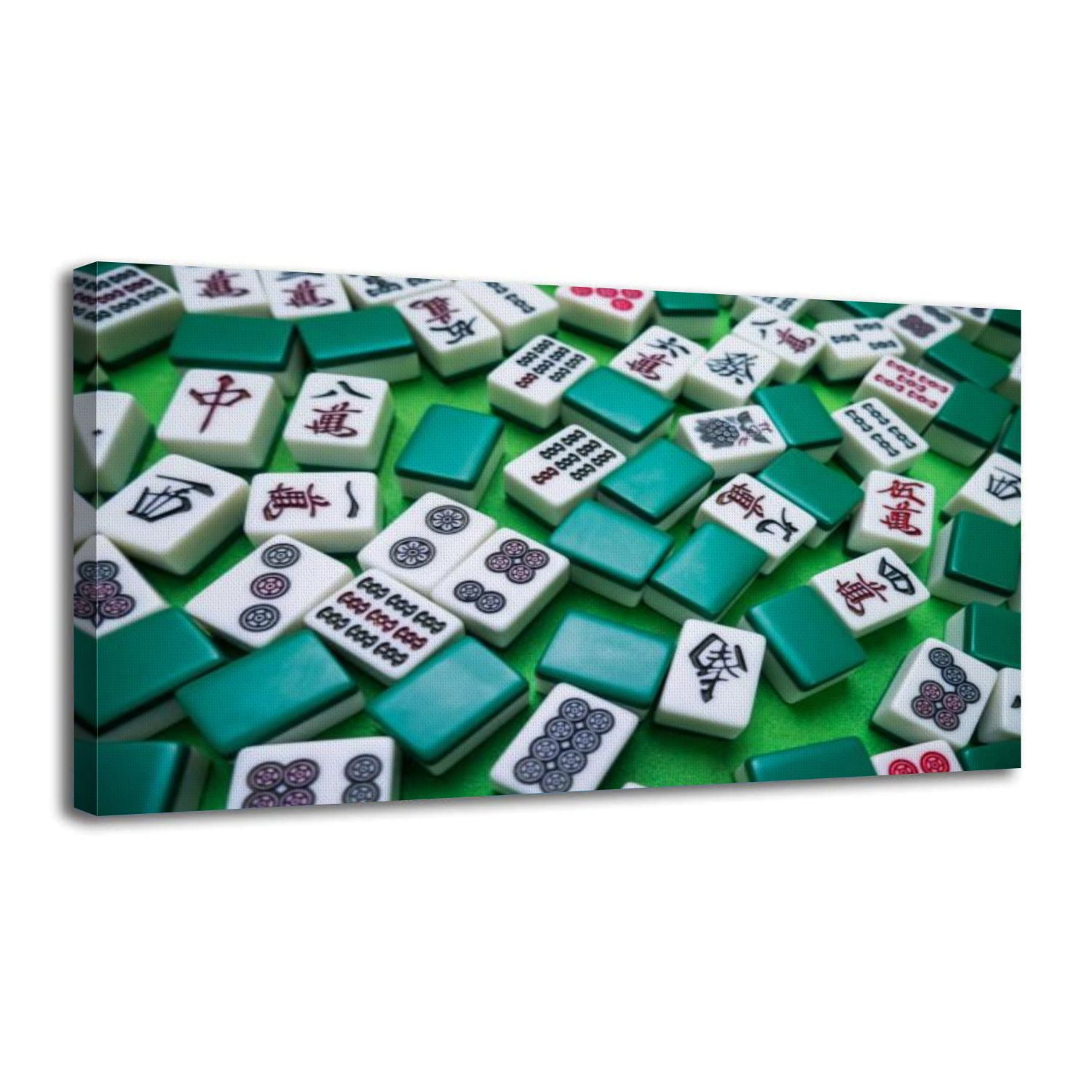 Canvas Wall Art full mahjong tiles game green board game Wall Decor for ...